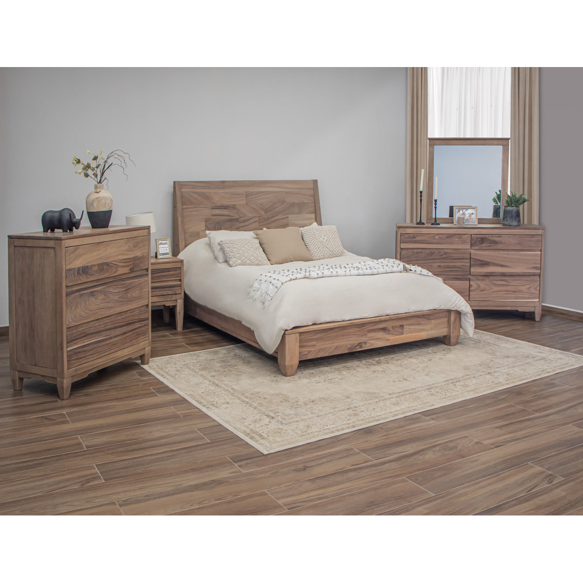 International Furniture Direct Parota Nova Solid Wood Platform Bed ...