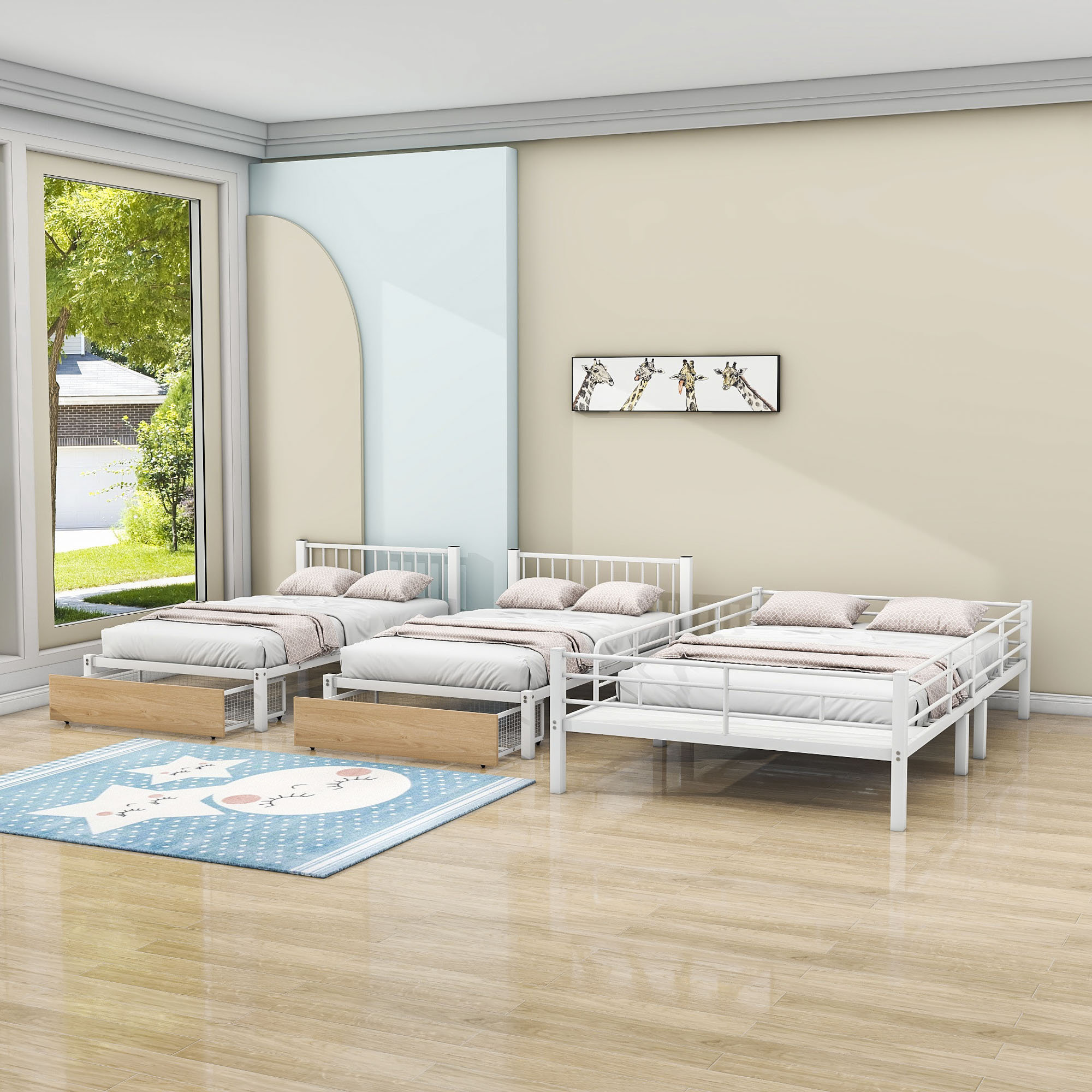 Mason & Marbles Rolf Kids Bunk Bed with Drawers | Wayfair