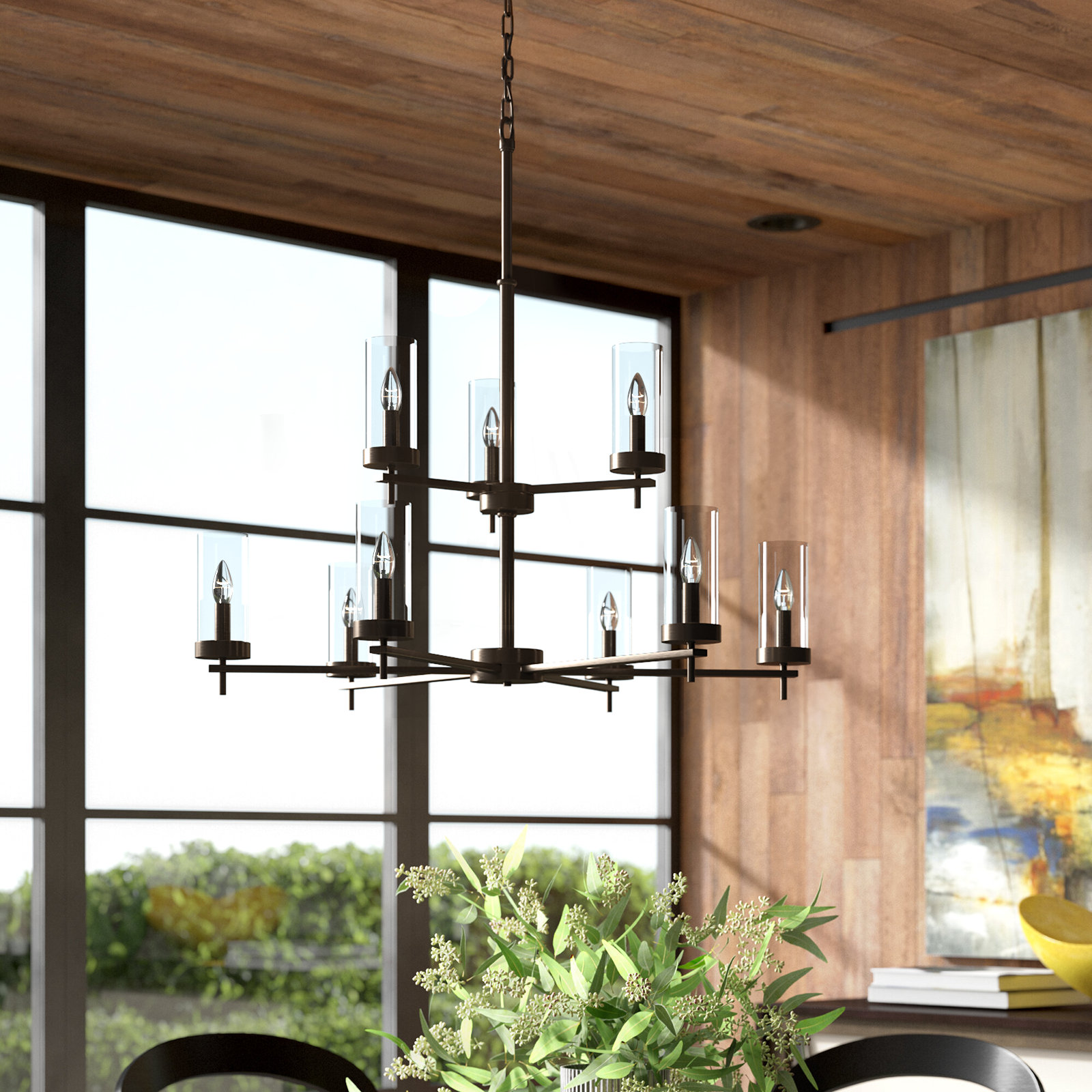 Wade Logan Bastidas 9 - Light Shaded Tiered Chandelier & Reviews ...