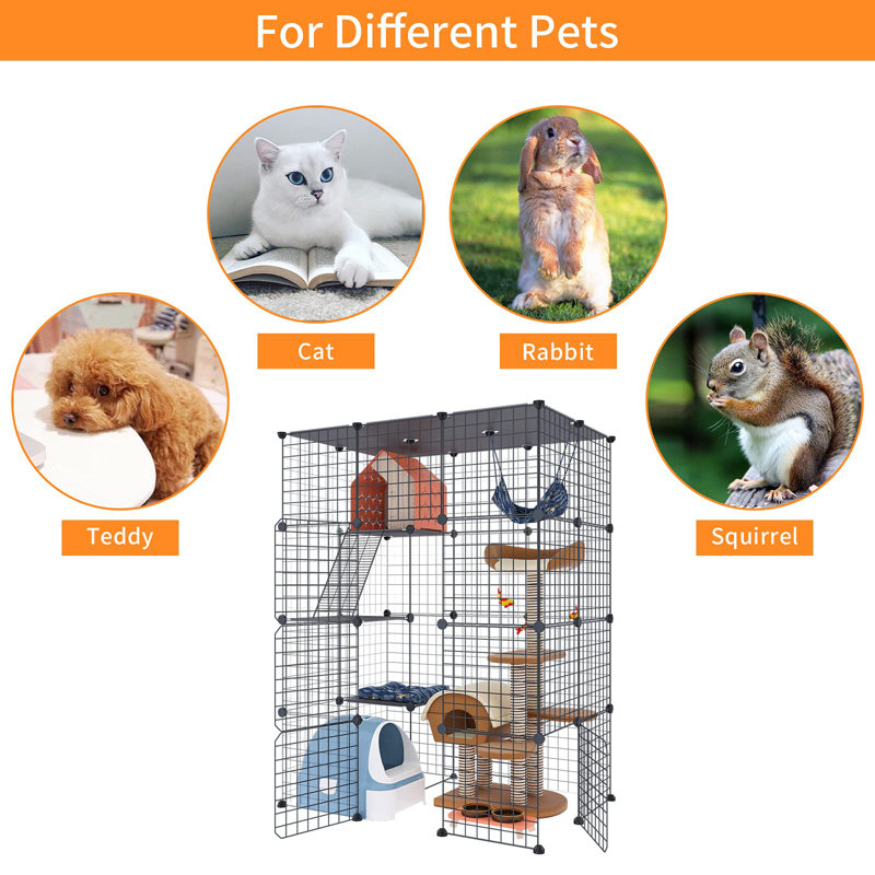 Tucker Murphy Pet™ 4-Tier Large Cat Cage Enclosure Indoor DIY Cat ...