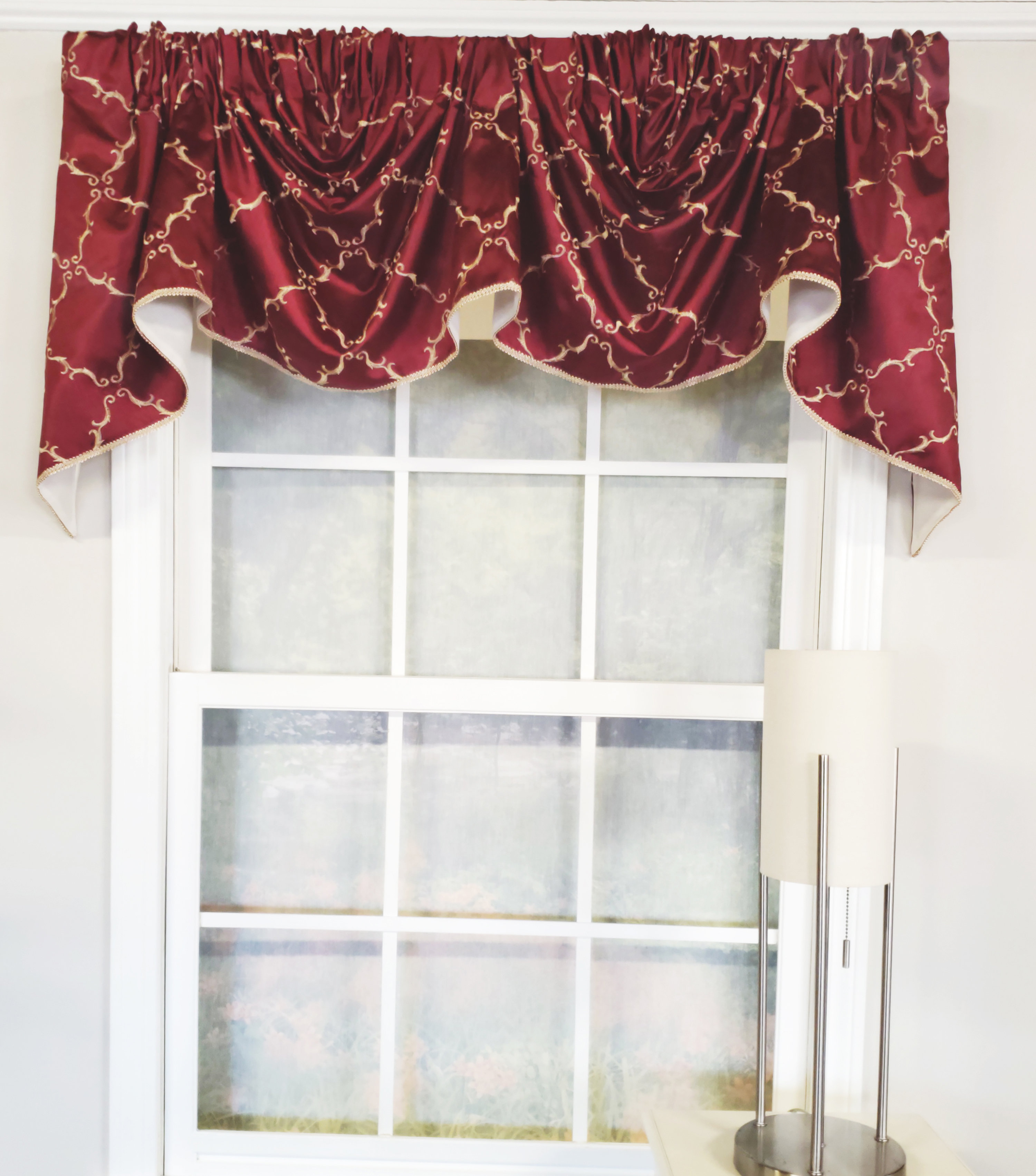 RLF Home Summit Diamond 2-Scoop Empire Valance With Trim | Wayfair