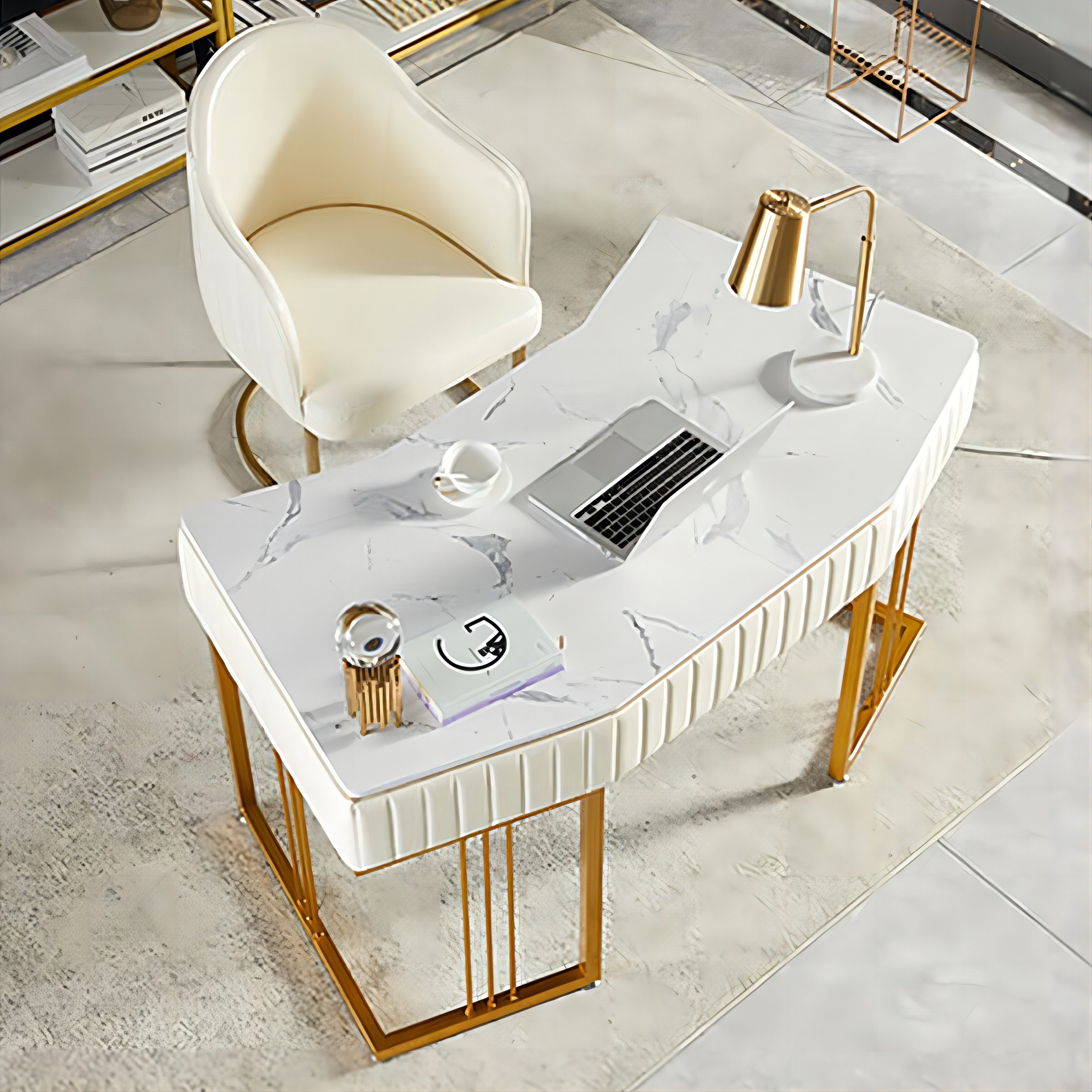 Everly Quinn Calum Curved Writing Desk | Wayfair