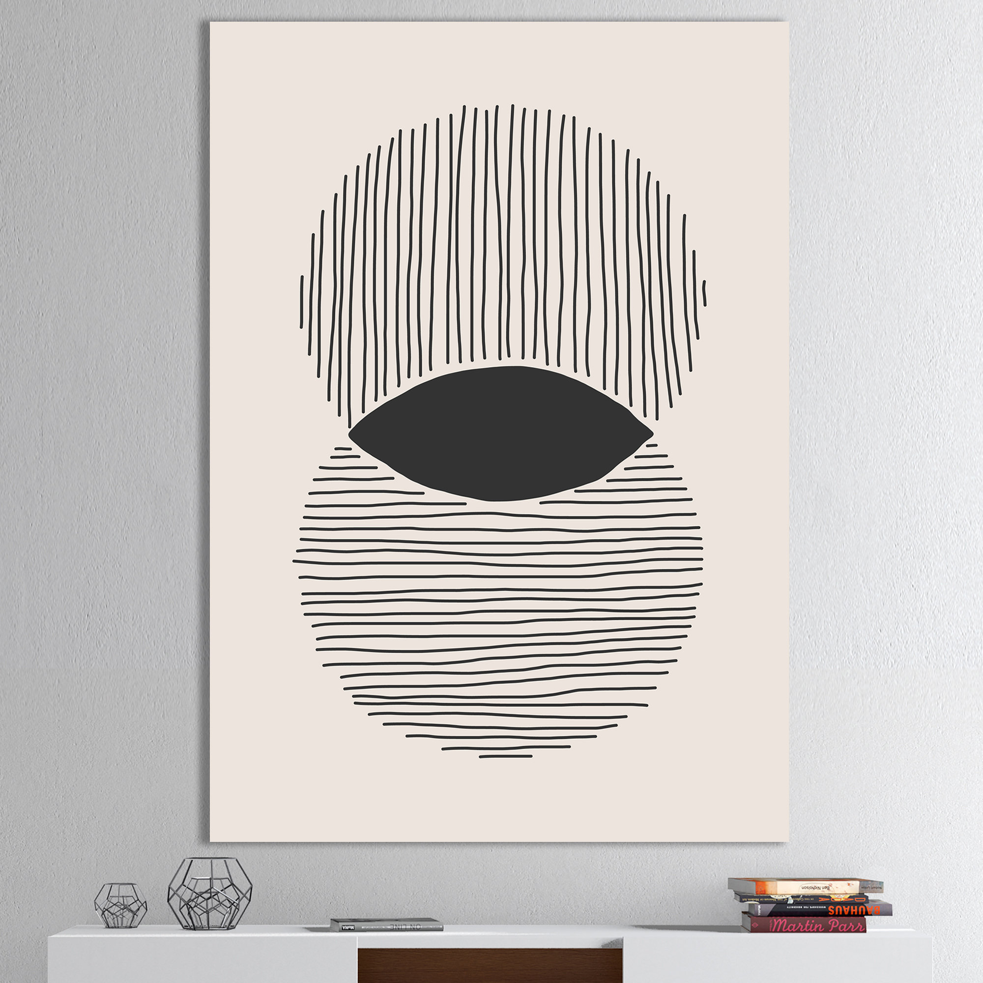 East Urban Home Minimal Geometric Lines And Circle II - Modern Wall Art ...