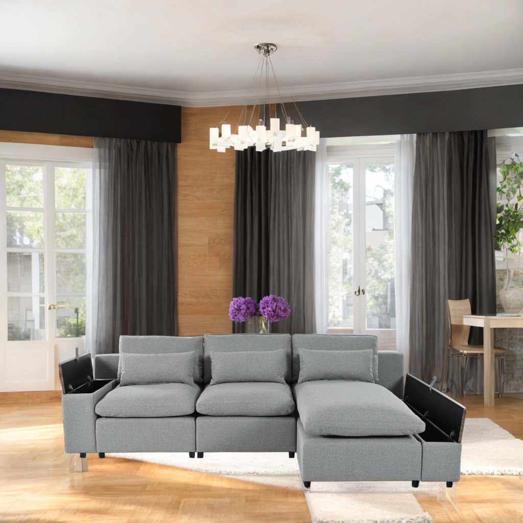 Wonderfulsky Multi-Functional Sofa with Storage L-shaped Modular ...