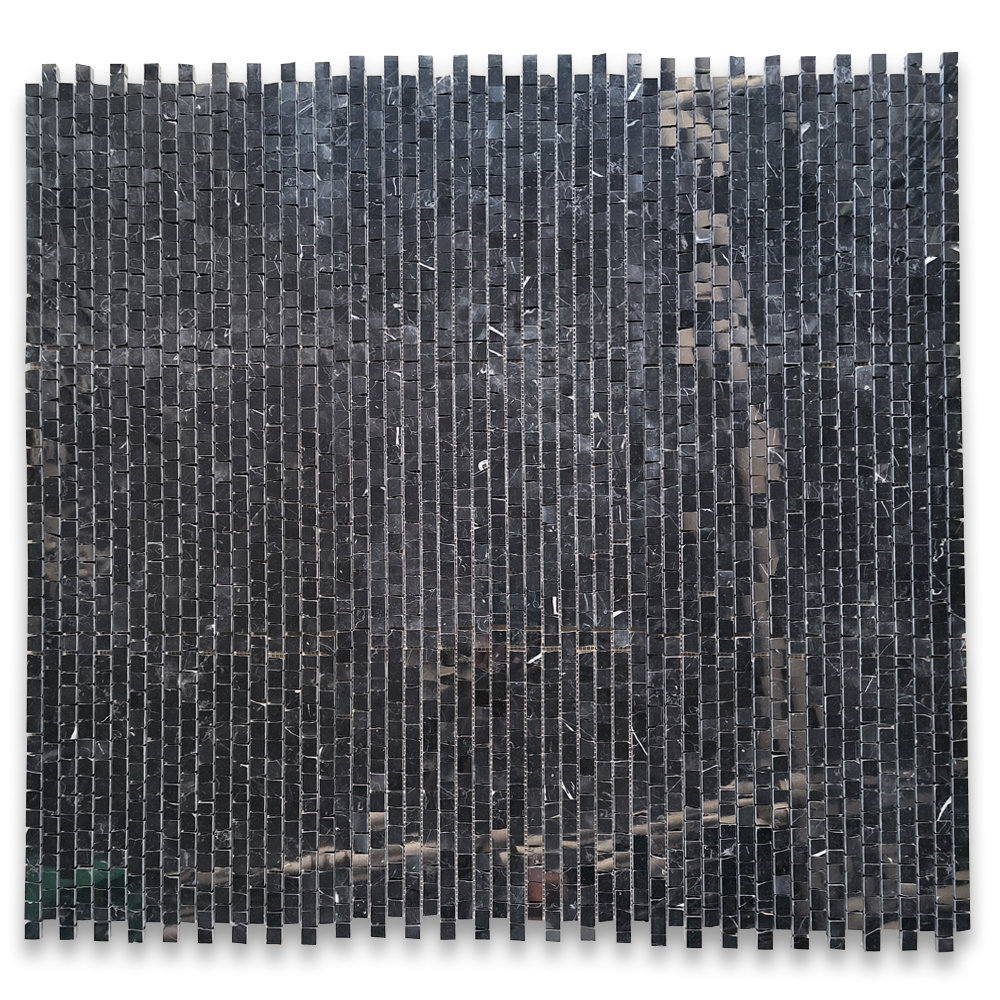 Marble Online Nero Marquina Black Marble 3/4X3/4 Hand Clipped Random ...