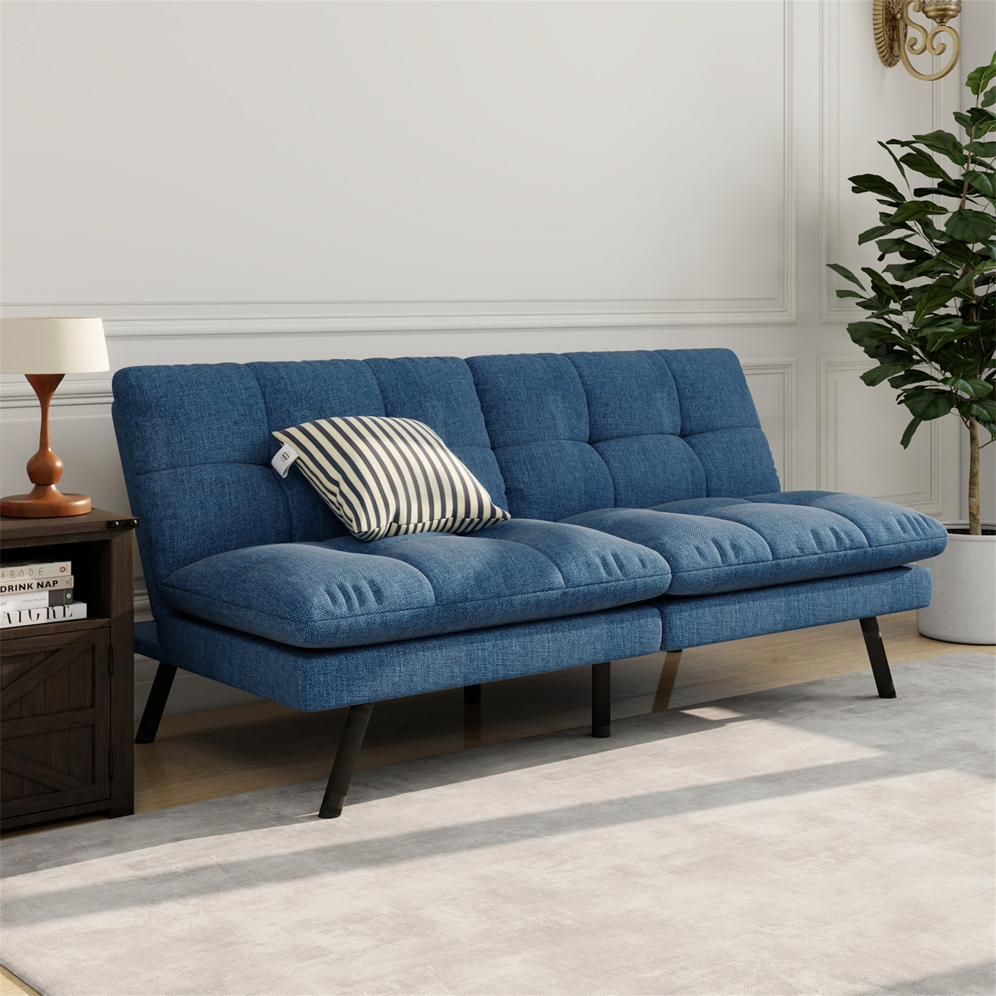 Latitude Run® Pavithra 68'' Tufted Convertible Futon Small Sofa Bed ...