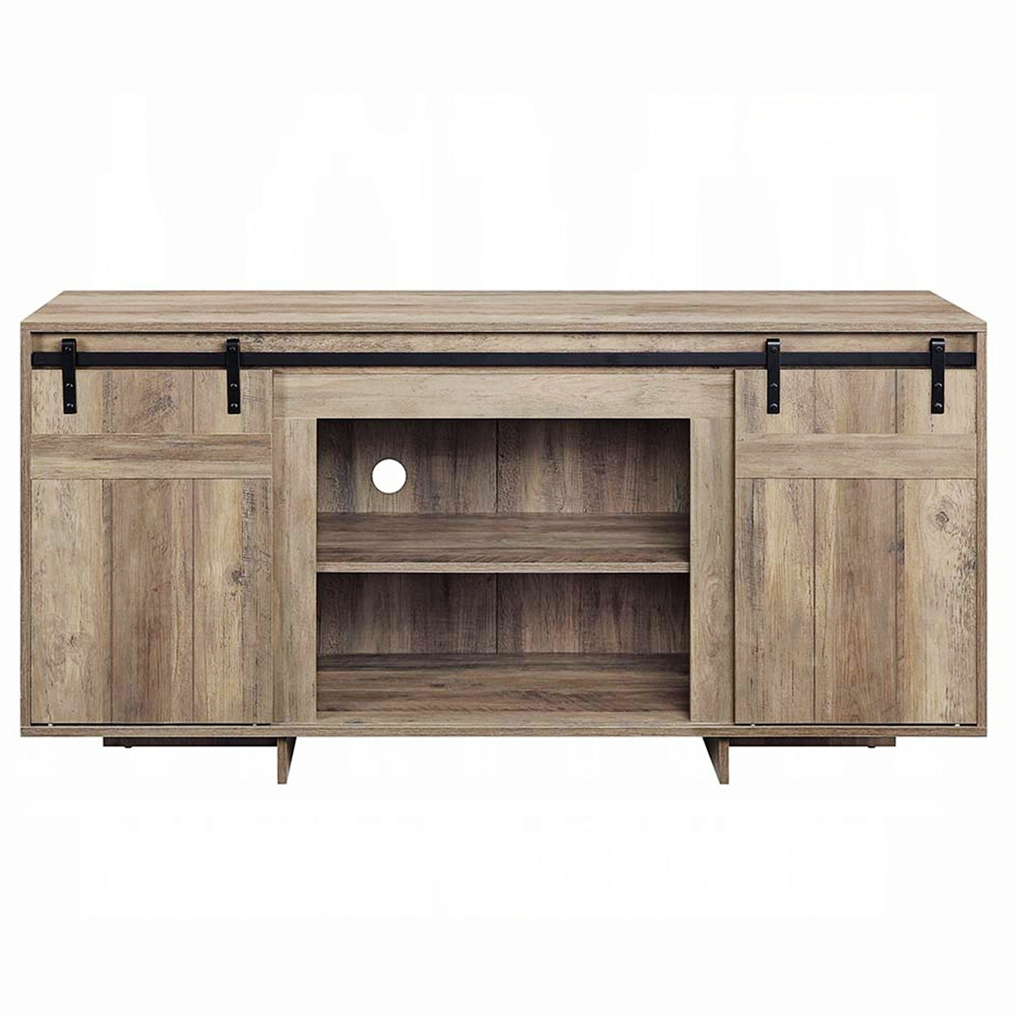 Ophelia & Co. Rustic Tv Stand With 2 Sliding Barn Doors - Wayfair Canada