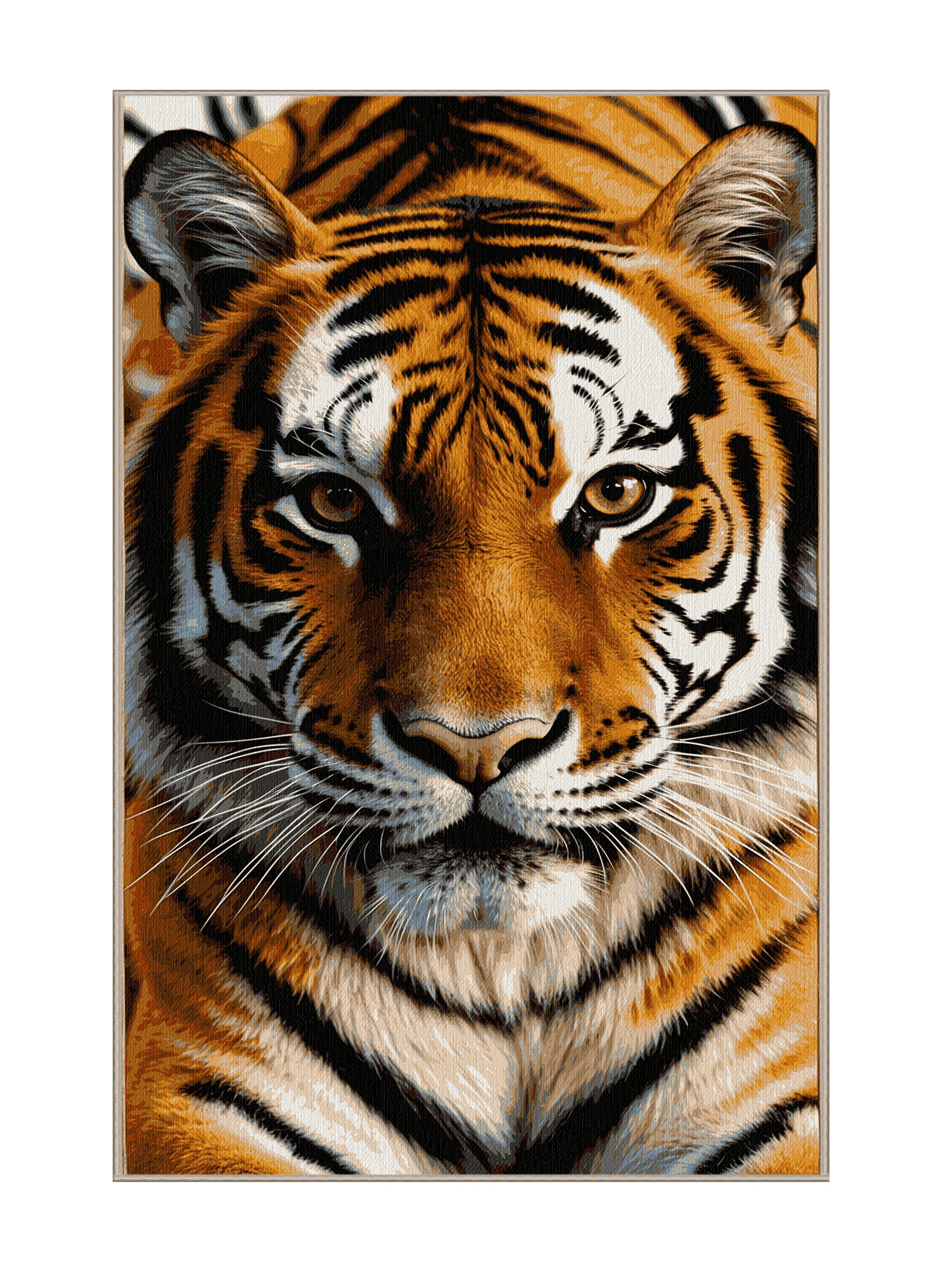 Foundry Select Washable Golden Tabby Tiger Big Cats Area Rug | Wayfair