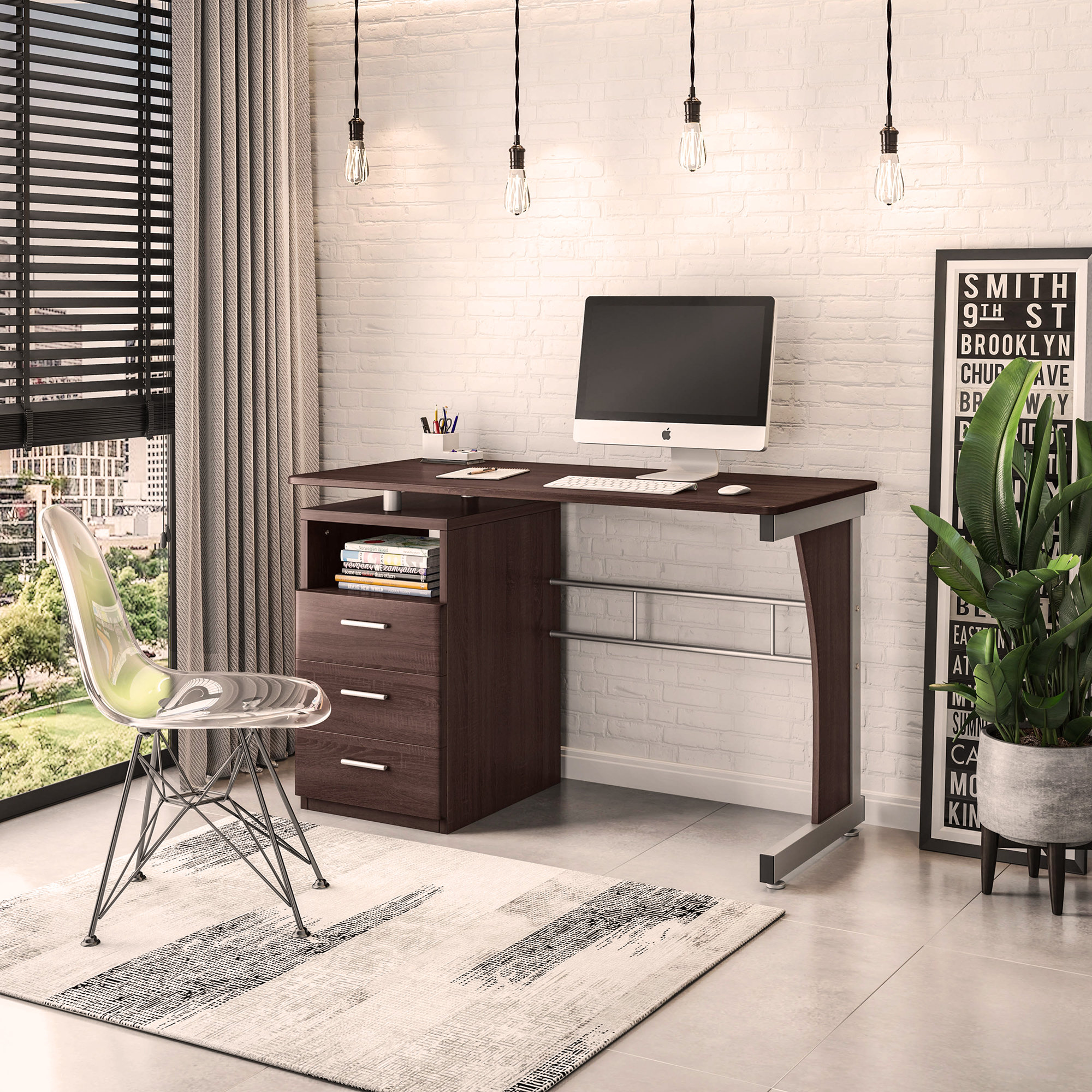 Latitude Run® Computer Desk with Ample Storage | Wayfair