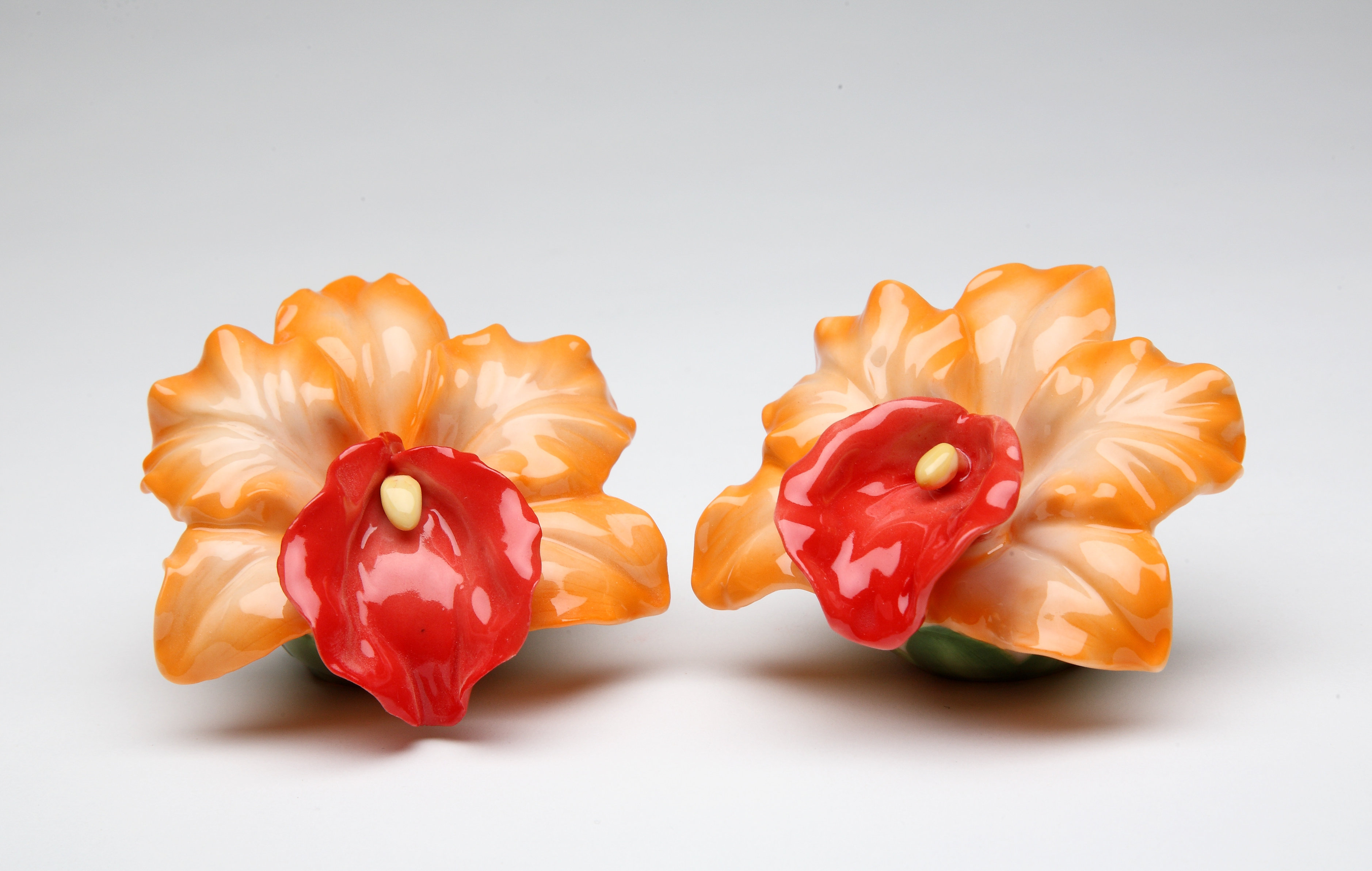 Cosmos Gifts Orange Orchid Salt and Pepper Set & Reviews | Wayfair