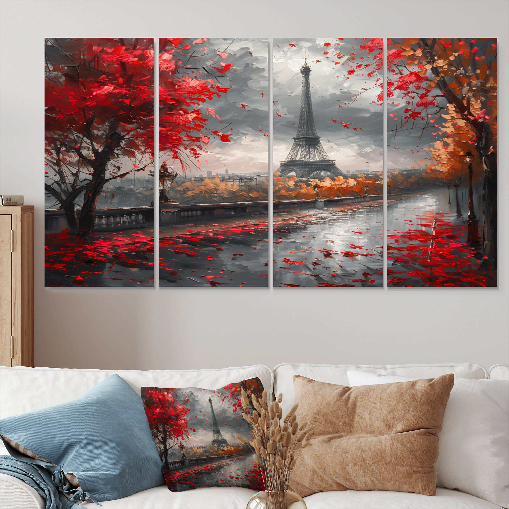 Design Art Red And Grey Eiffel Tower Photo Magic In Paris I - City ...