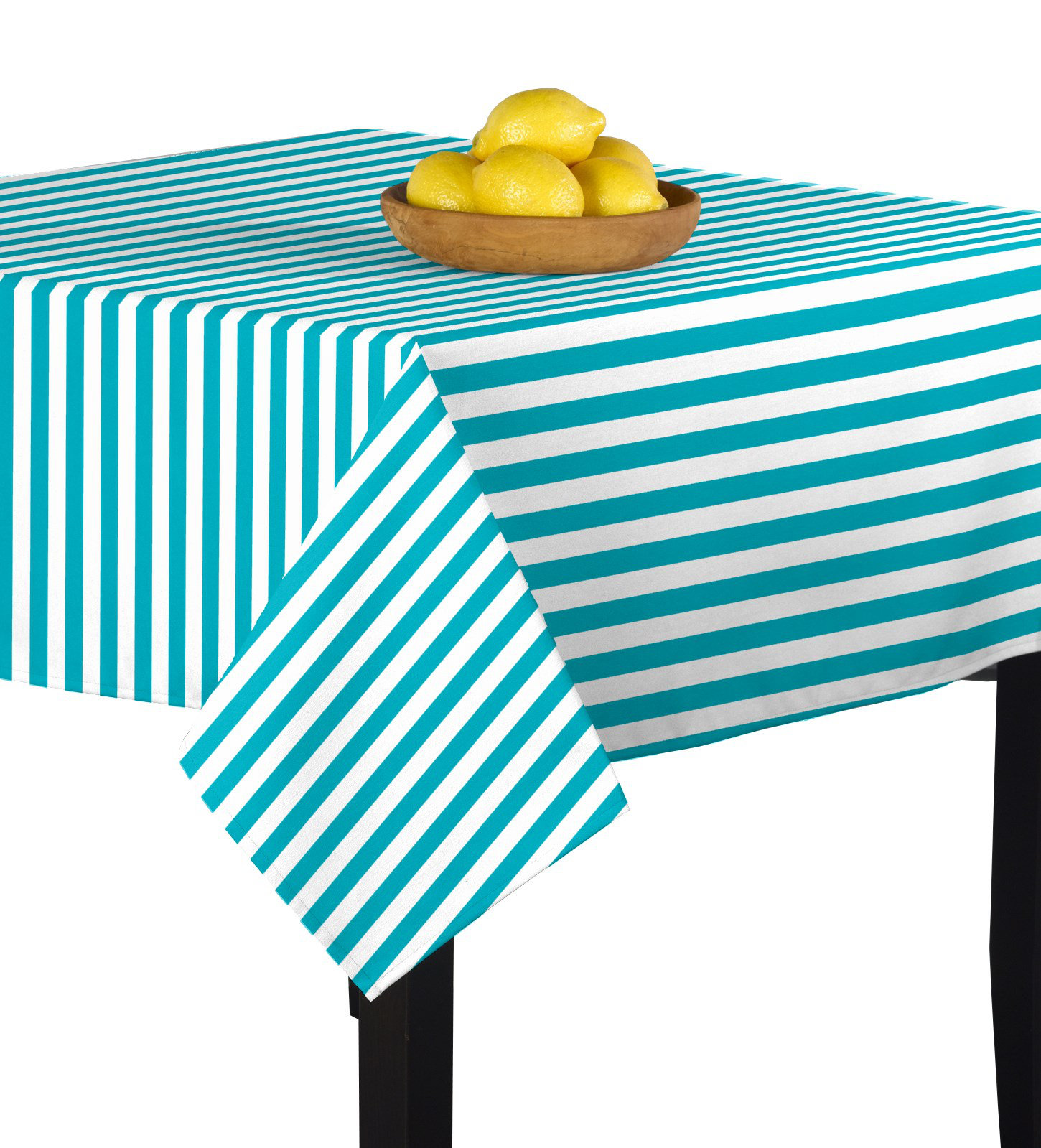 Winston Porter Caius Turquoise Small Stripes Tablecloth | Wayfair