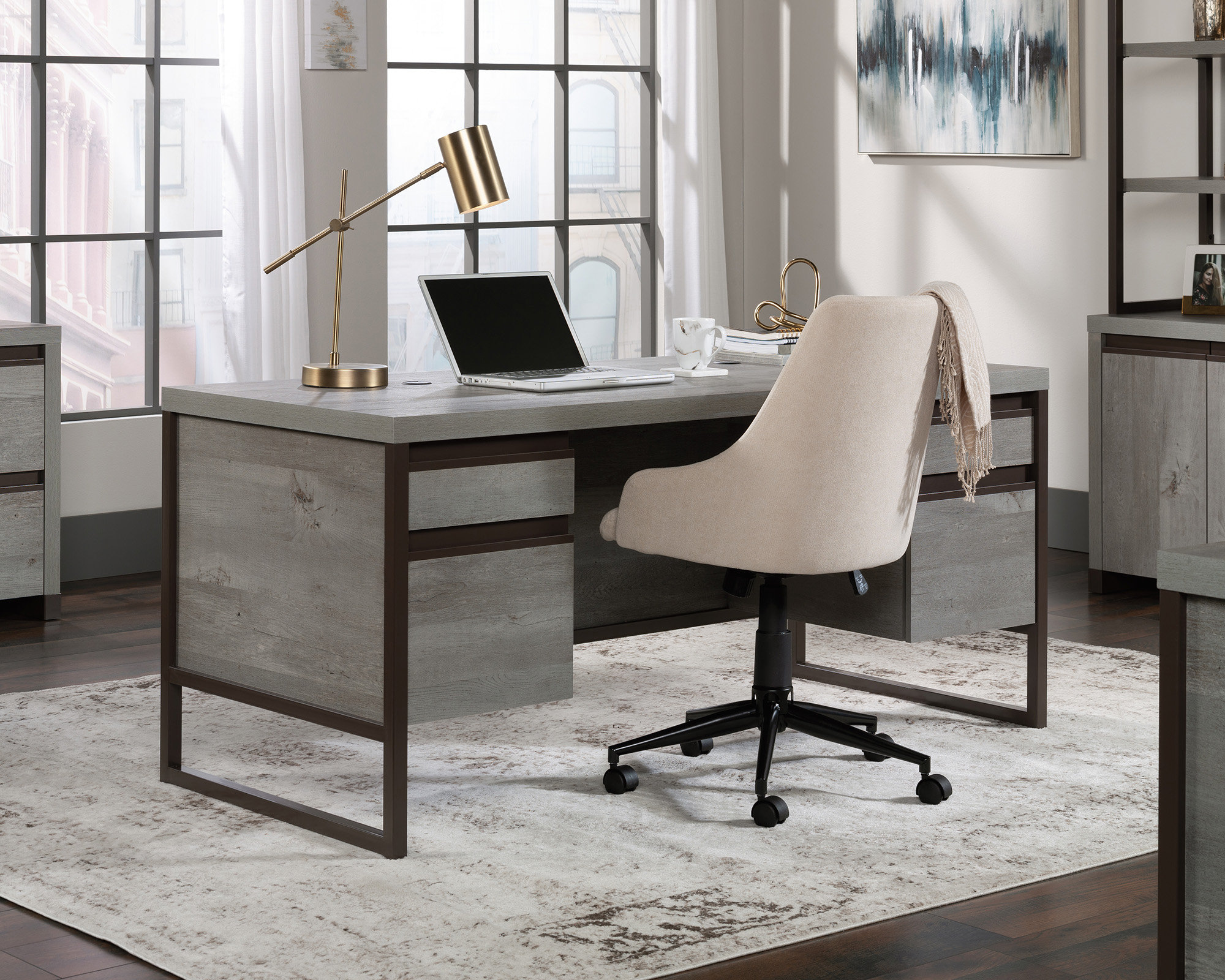 Crafters and Weavers Manhattan Gate 66" Executive Desk | Wayfair