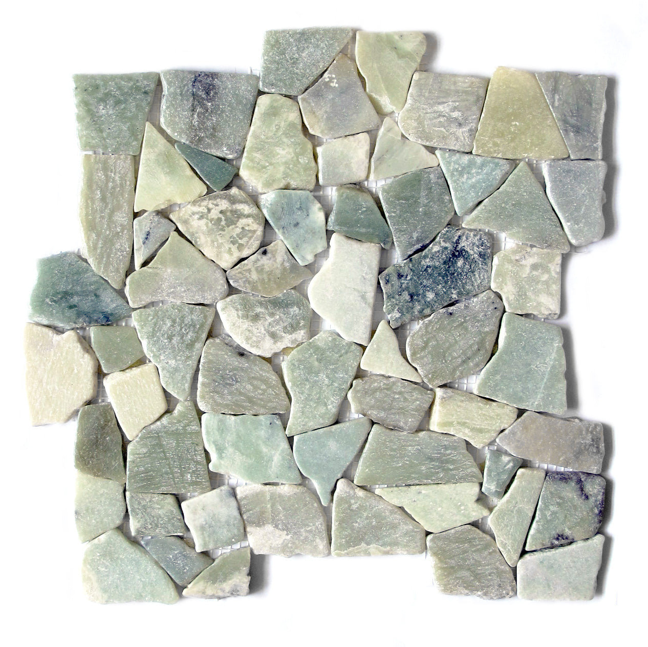 Nesttile Sea Green Flat Jade Pebble Mosaic 12" x 12" | Wayfair