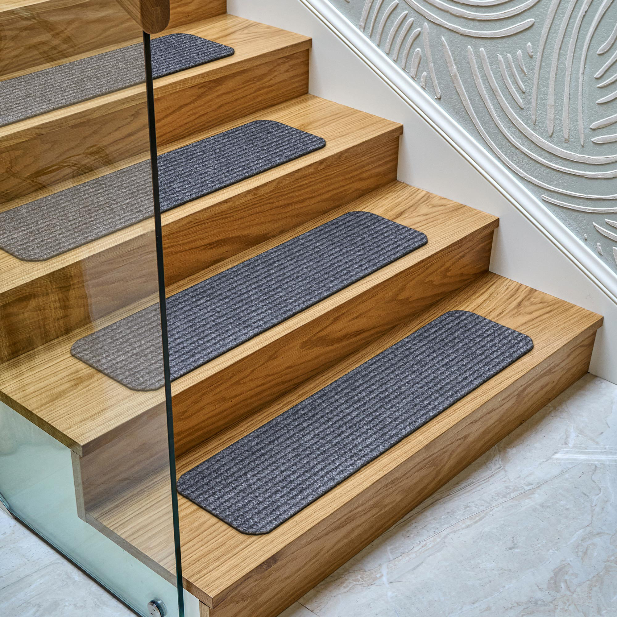 Winston Porter Hydetown Luxury Indoor Grey Stair Treads & Reviews ...
