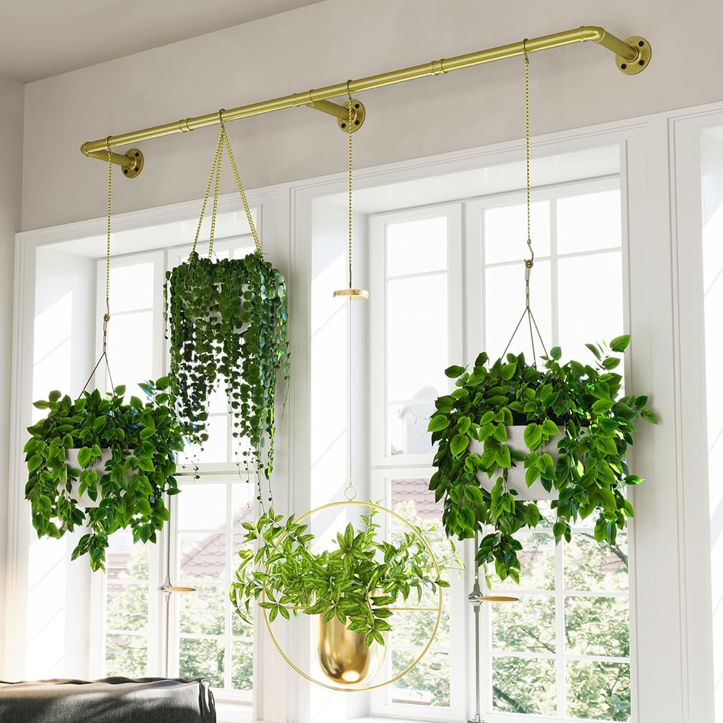 Trent Austin Design® Plant Hanger Indoor, Wall Plant Hanging Rod for ...