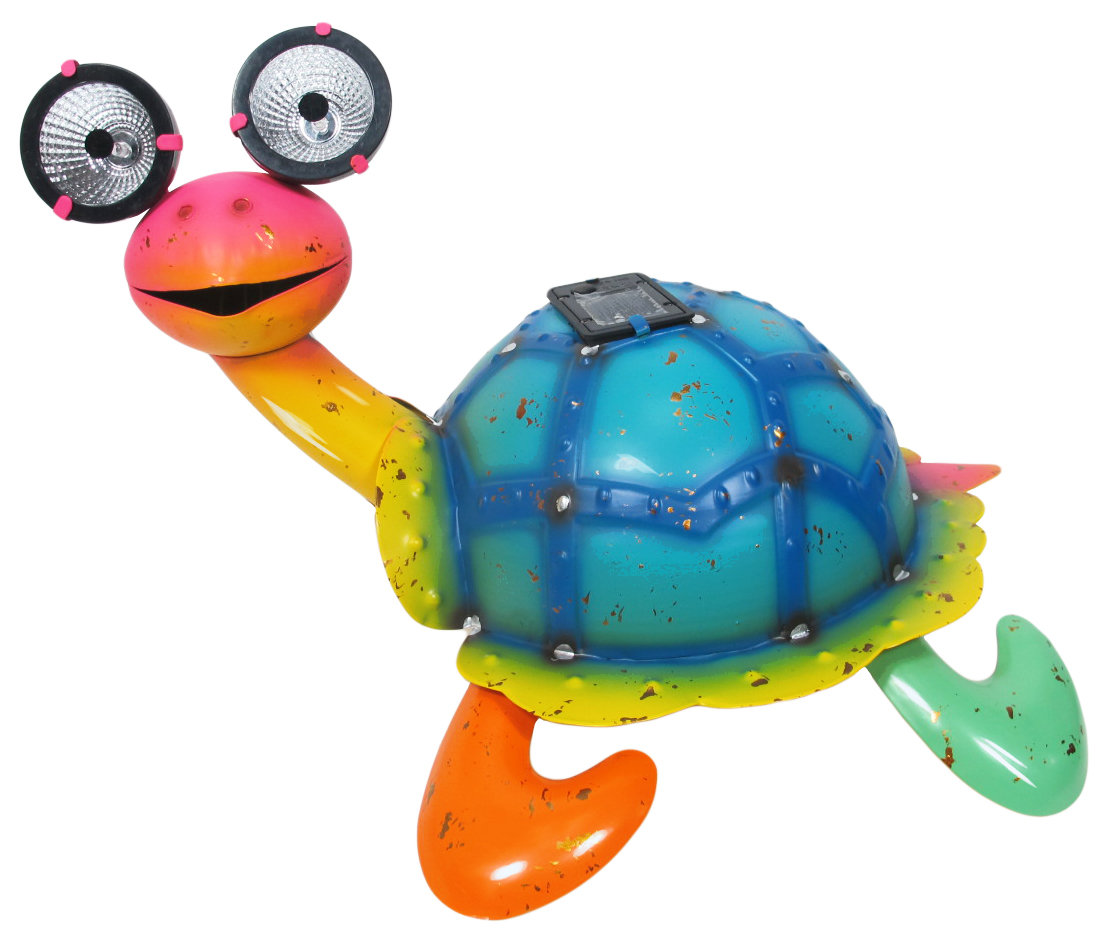Trinx Kallye Turtle Animals Metal Solar Garden Statue | Wayfair
