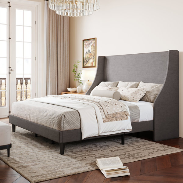 Mercury Row® Bowdoin Upholstered Wingback Platform Bed & Reviews ...