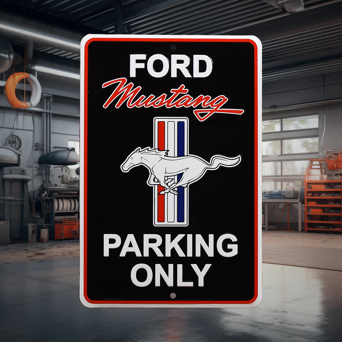 17 Stories Ford Mustang Parking Only Embossed Metal Street Sign Game ...