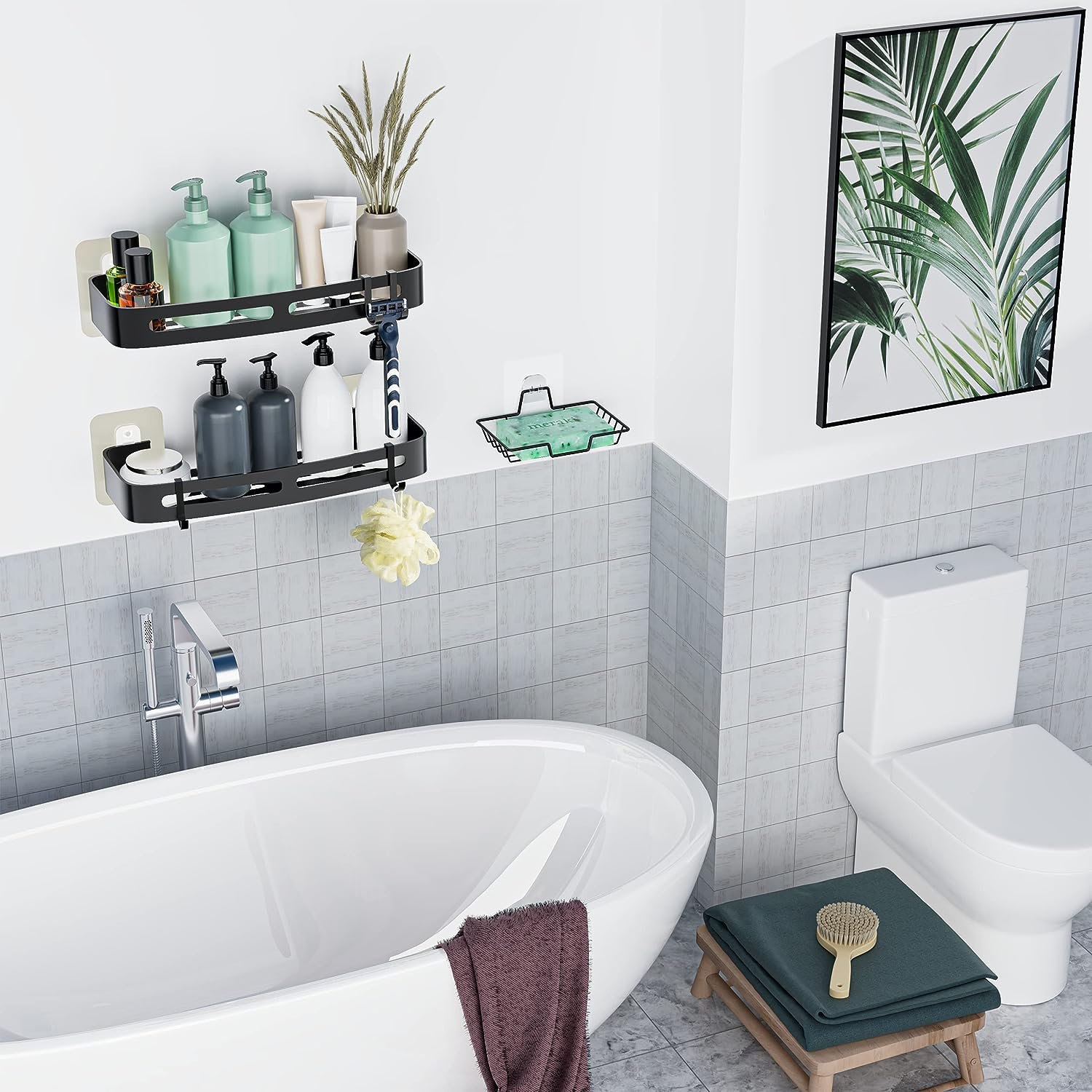 Rebrilliant Montzerrat Wall Stainless Steel Shower Basket | Wayfair