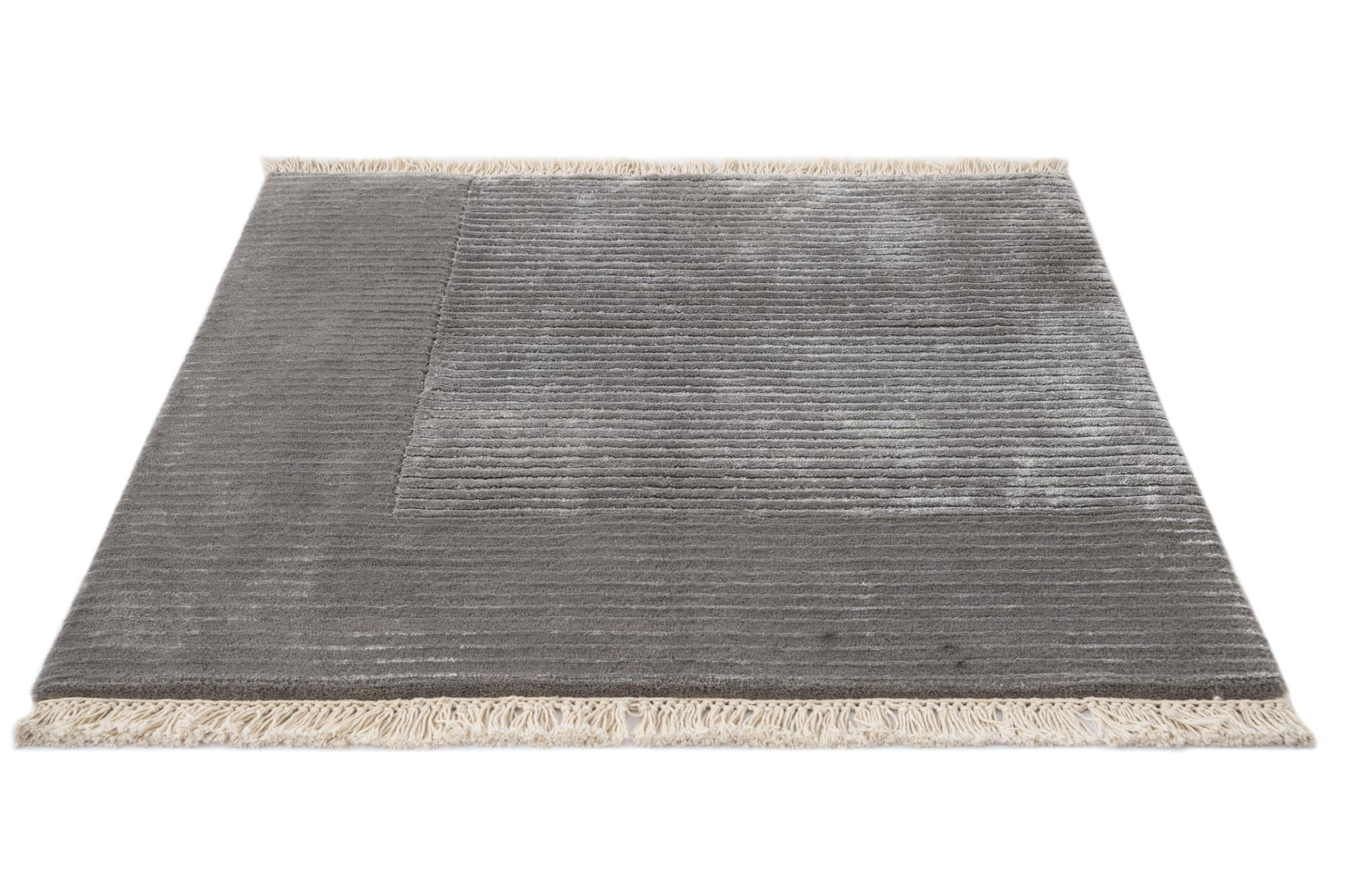 Isabelline 3 Ft Square Philip Light Gray Rug | Wayfair
