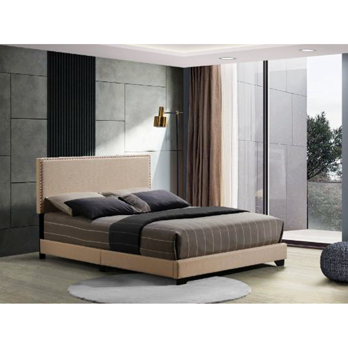 Red Barrel Studio® Estral Queen Upholstered Panel Bed Frame with ...