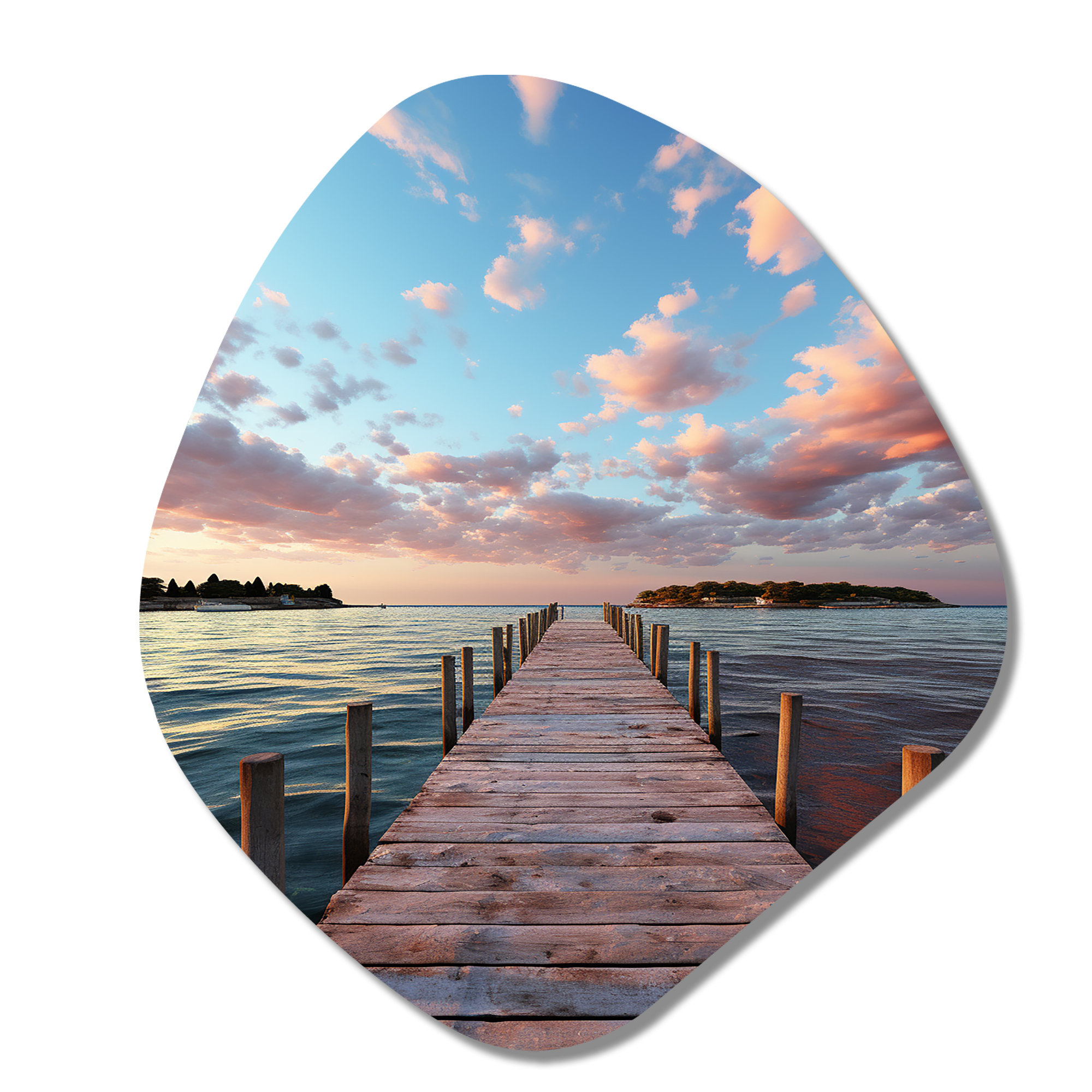 Design Art Pier And Dock Tranquil I - Coastal Pier Nebula Shape ...