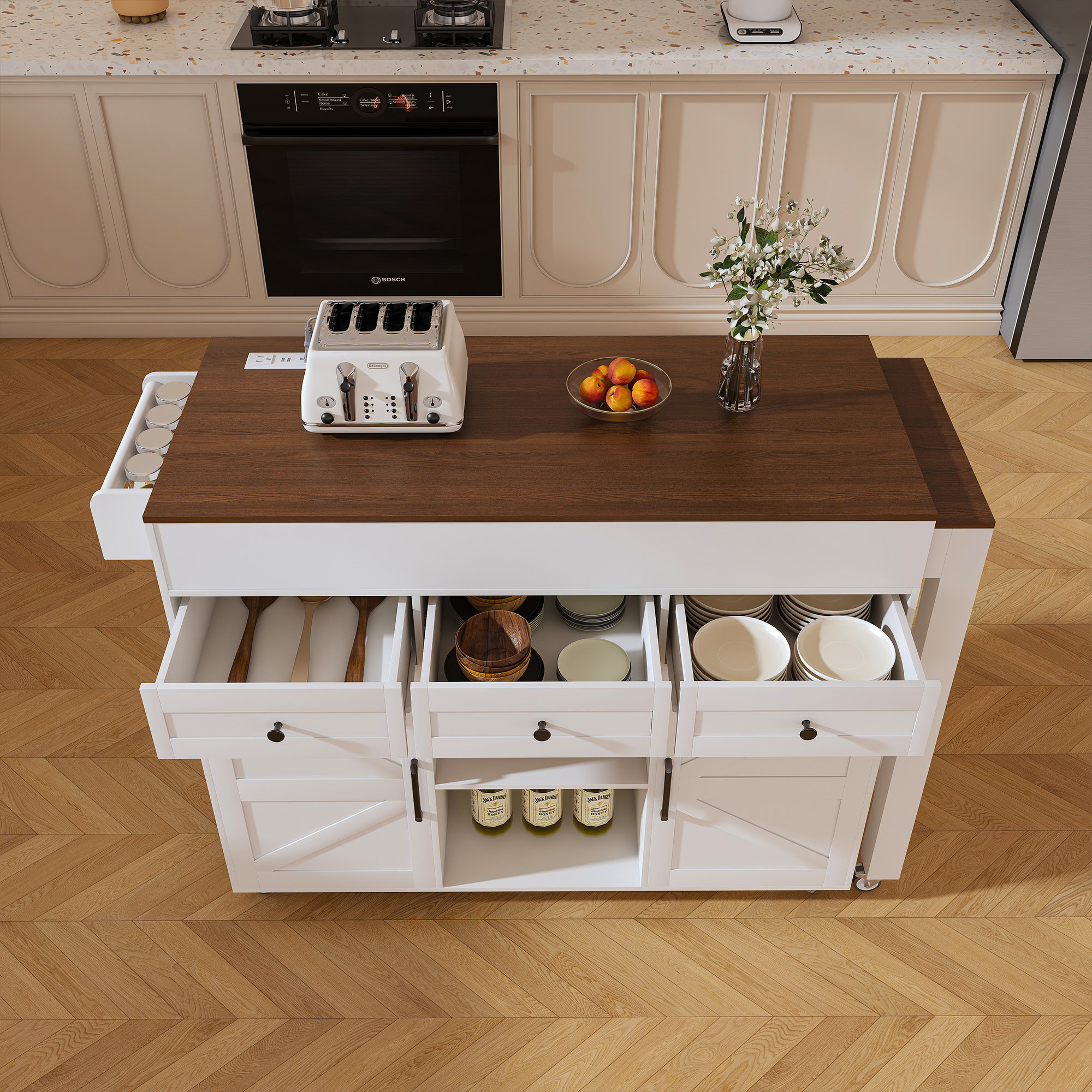 Laurel Foundry Modern Farmhouse® Kalel Kitchen Island with Extendable ...