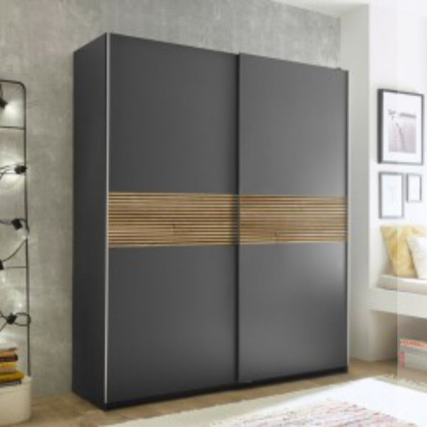 17 Stories Time Graphite Sliding Door Wardrobe – Elegant Storage ...