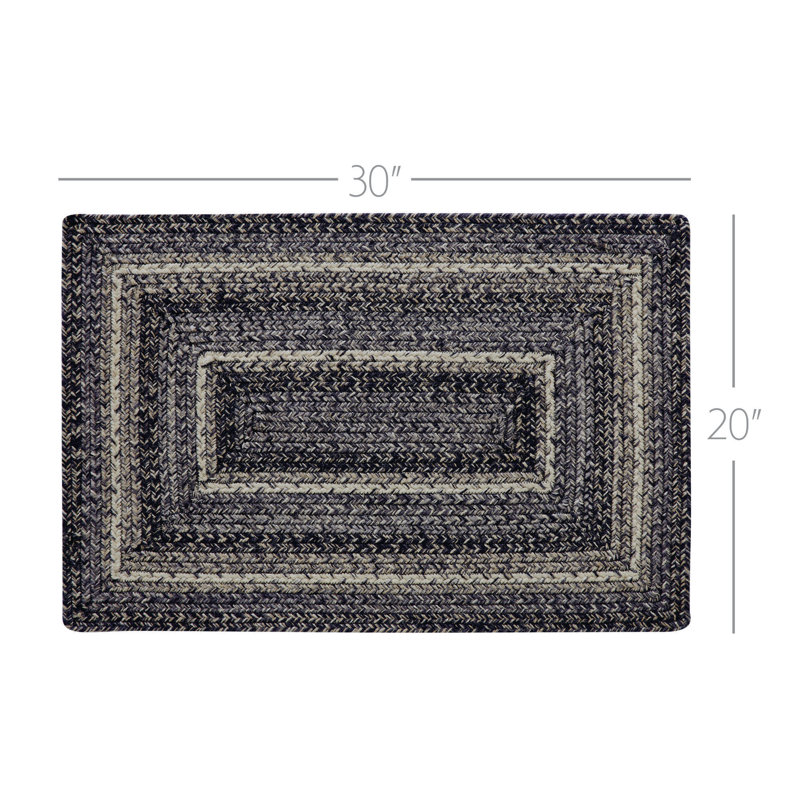 VHC Brands Rectangle Geometric Hand Braided Area Rug in Black/White ...