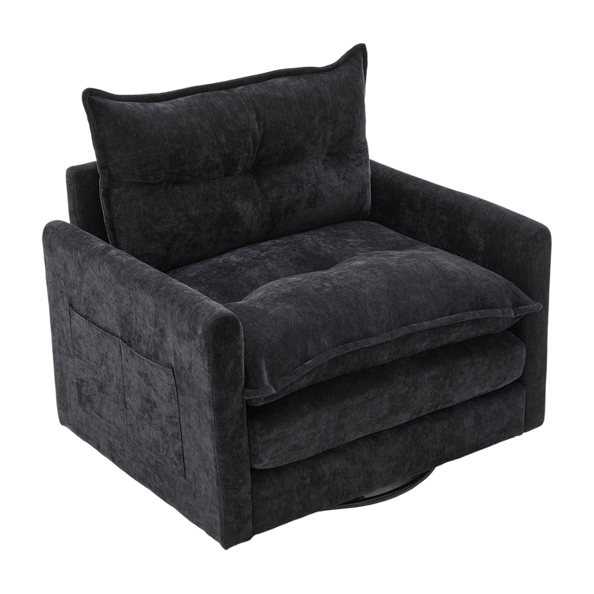 Corrigan Studio® Swivel Chair With Soft Chenille, 360 Smooth Rotation ...