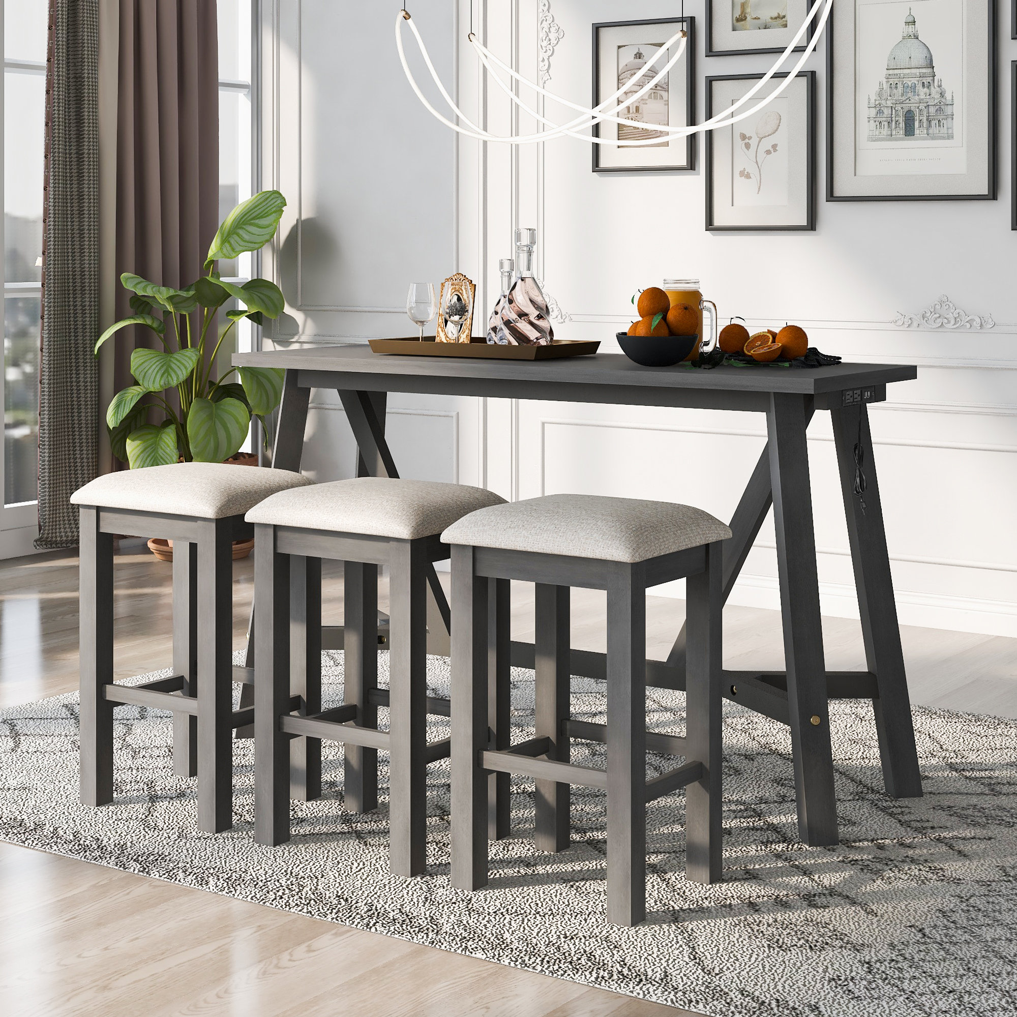 Red Barrel Studio Harbaugh 3 - Person Counter Height Dining Set ...