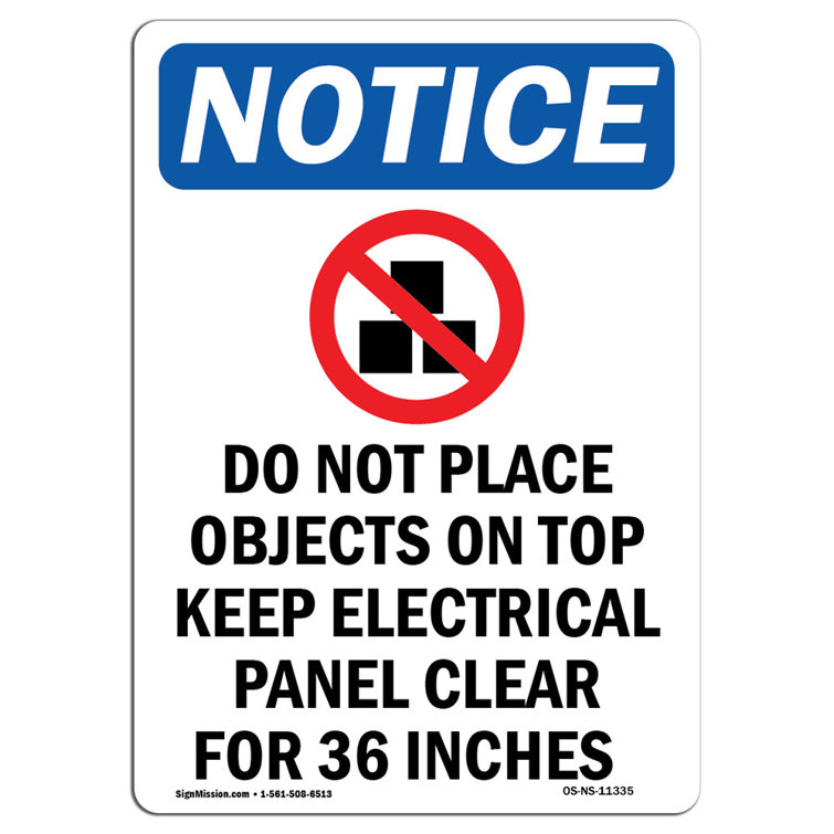 SignMission OSHA Notice - Do Not Place Objects Sign with Symbol | Wayfair