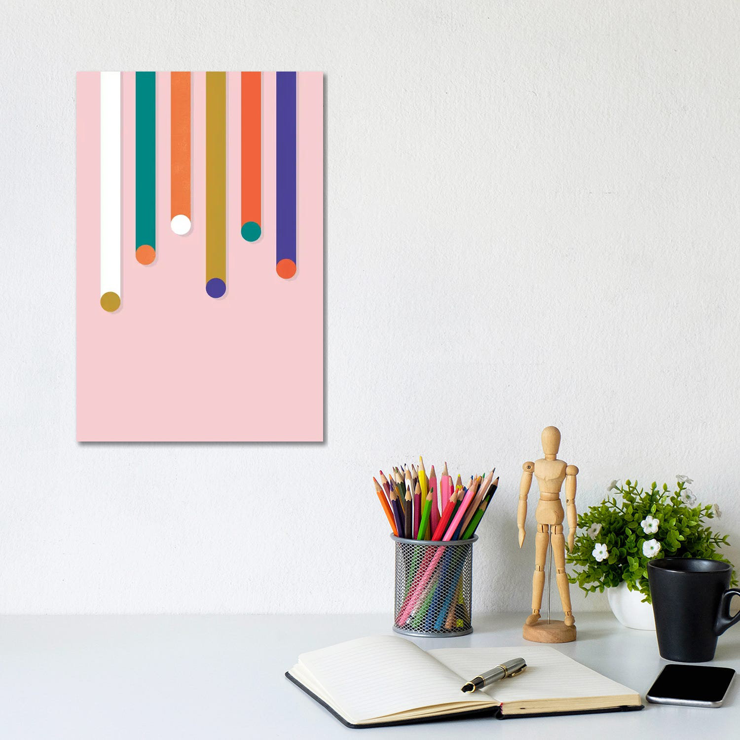East Urban Home Colorful Dripping Shapes by Show Me Mars - Wrapped ...
