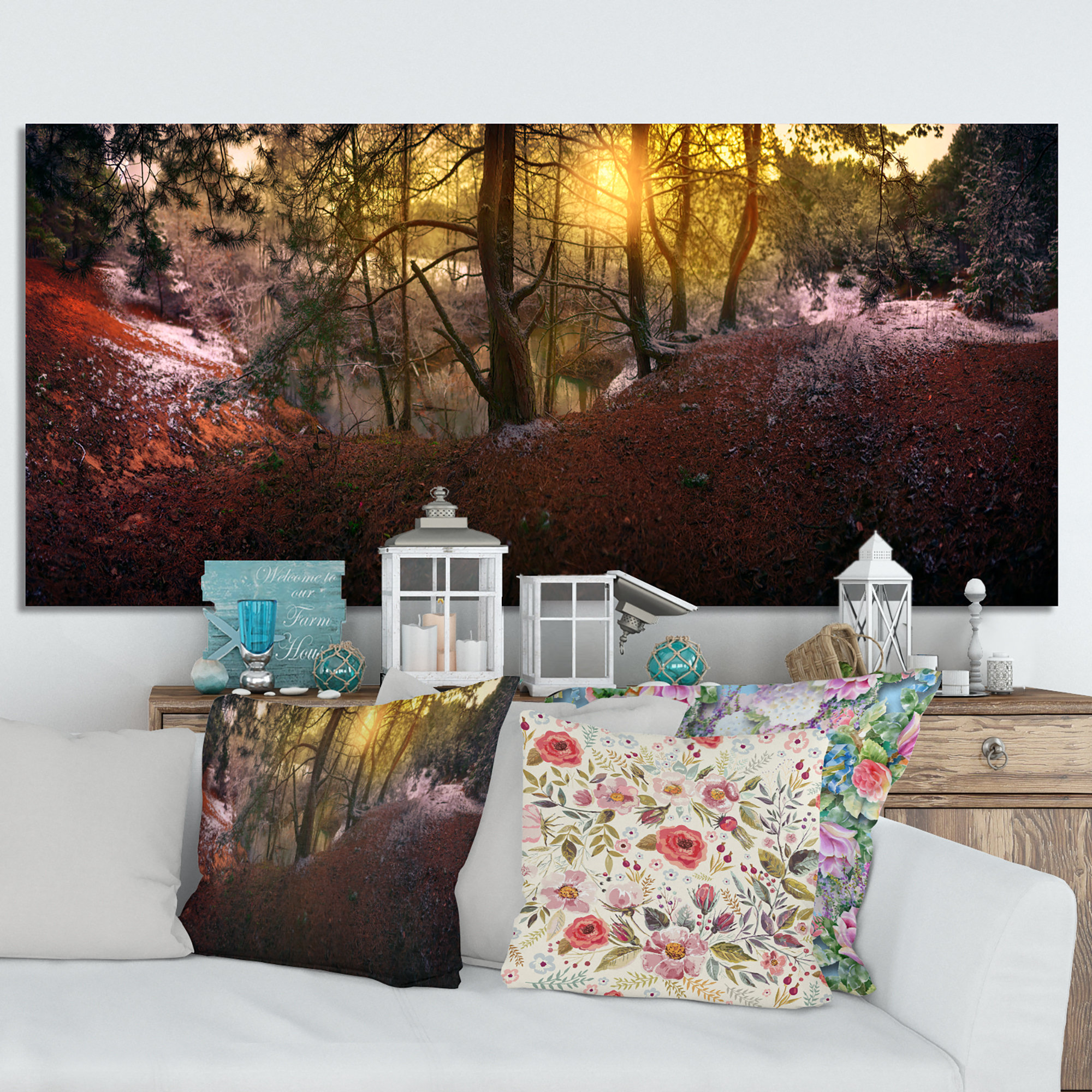 Millwood Pines First Snow In Autumn Forest Scenery IV - Traditional ...