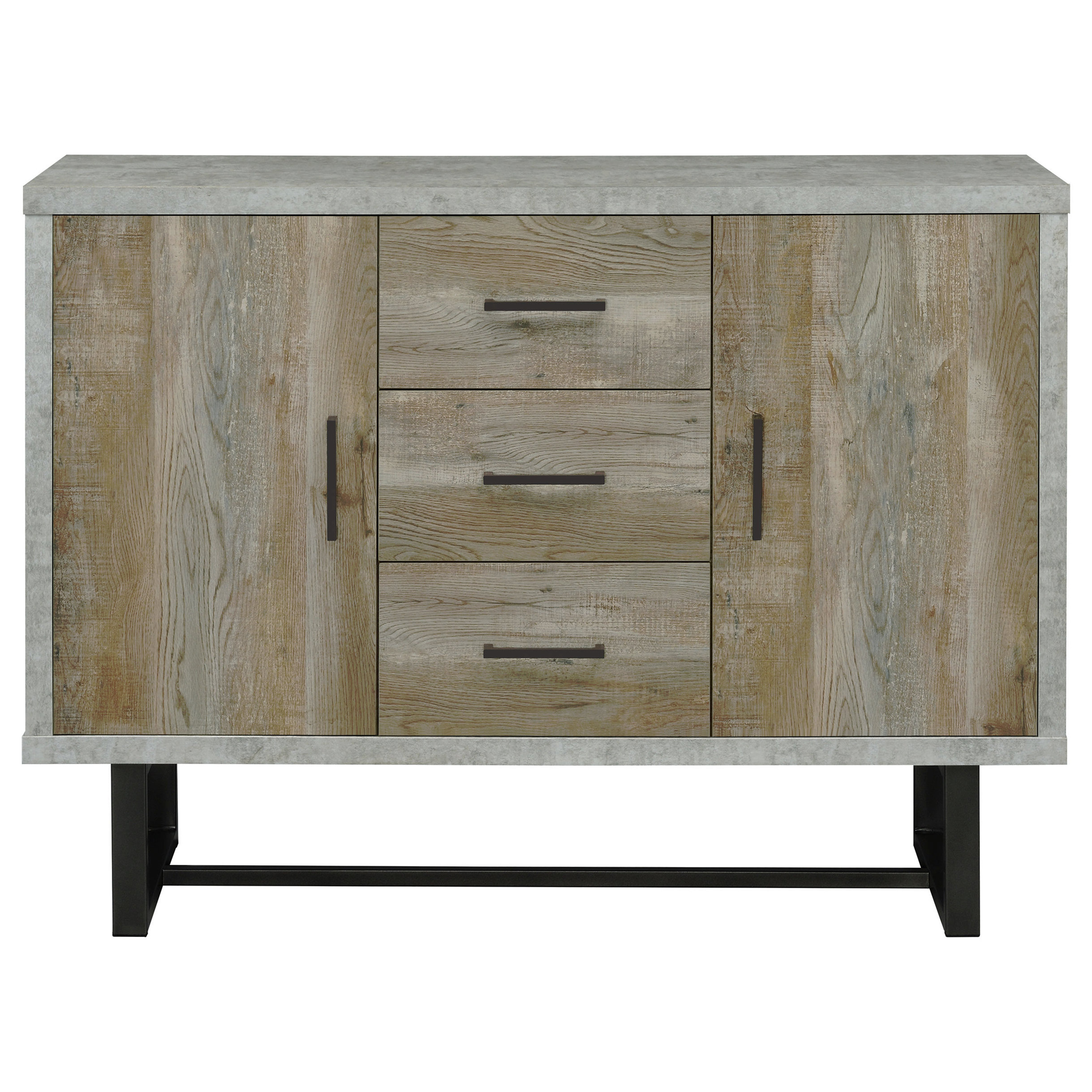 17 Stories Sedona Cement And Weathered Oak 3-Drawer Cabinet - Wayfair ...