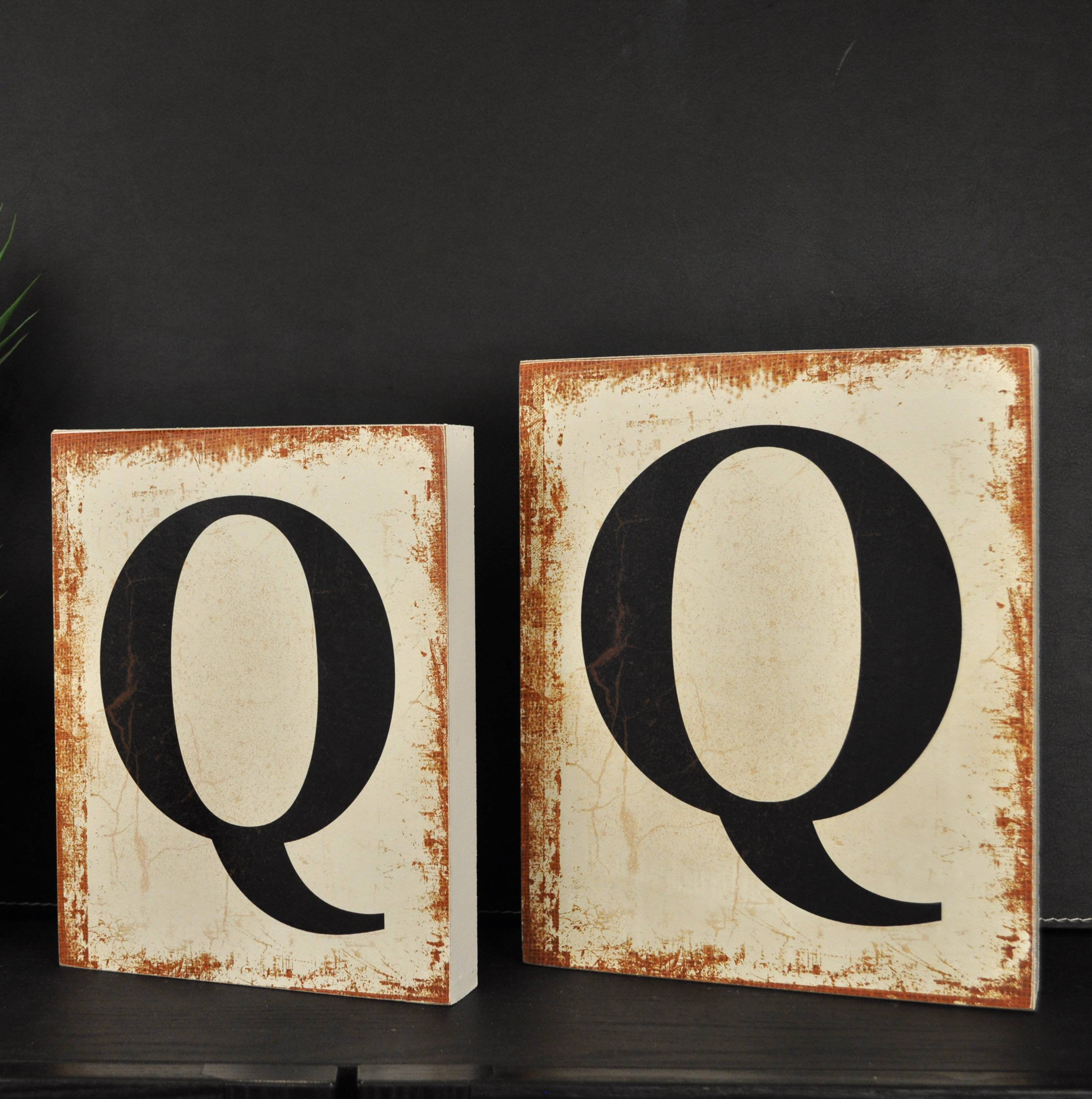 Gracie Oaks 2 Piece Q Block Sign Wall Décor Set | Wayfair