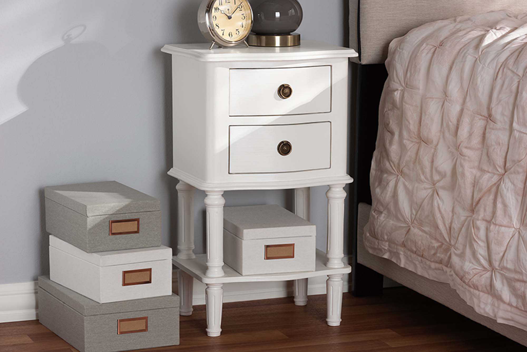 Darby Home Co Sofia Country Cottage Farmhouse White Finished 2-Drawer Nightstand - Wayfair Canada