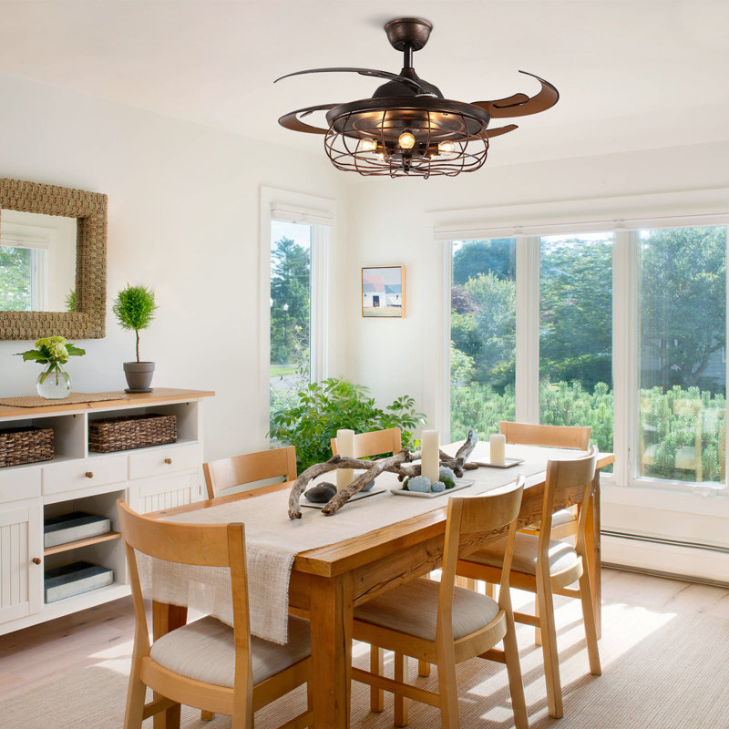 Williston Forge Caronni 48'' Retractable Blades Ceiling Fan with Remote ...