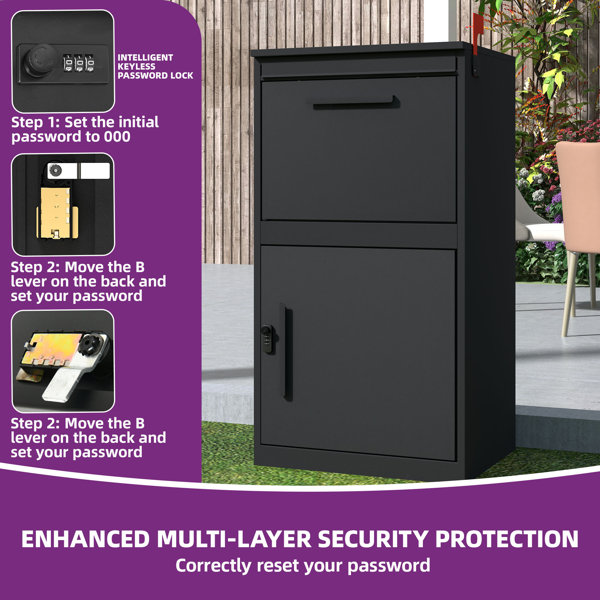 Balconera Lockable Package Delivery Boxes, Large Galvanized Steel ...