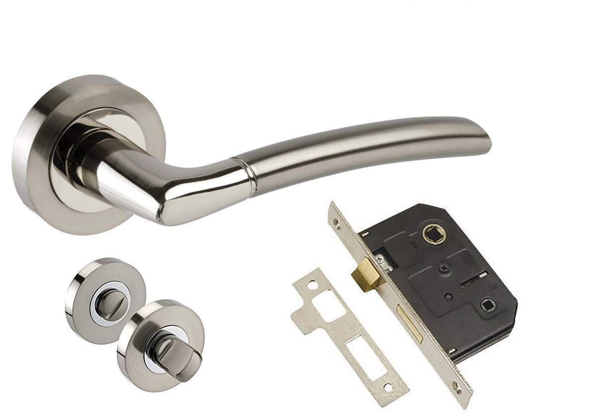 Golden Grace Indiana Style Modern Bathroom Door Handles on Round Rose ...