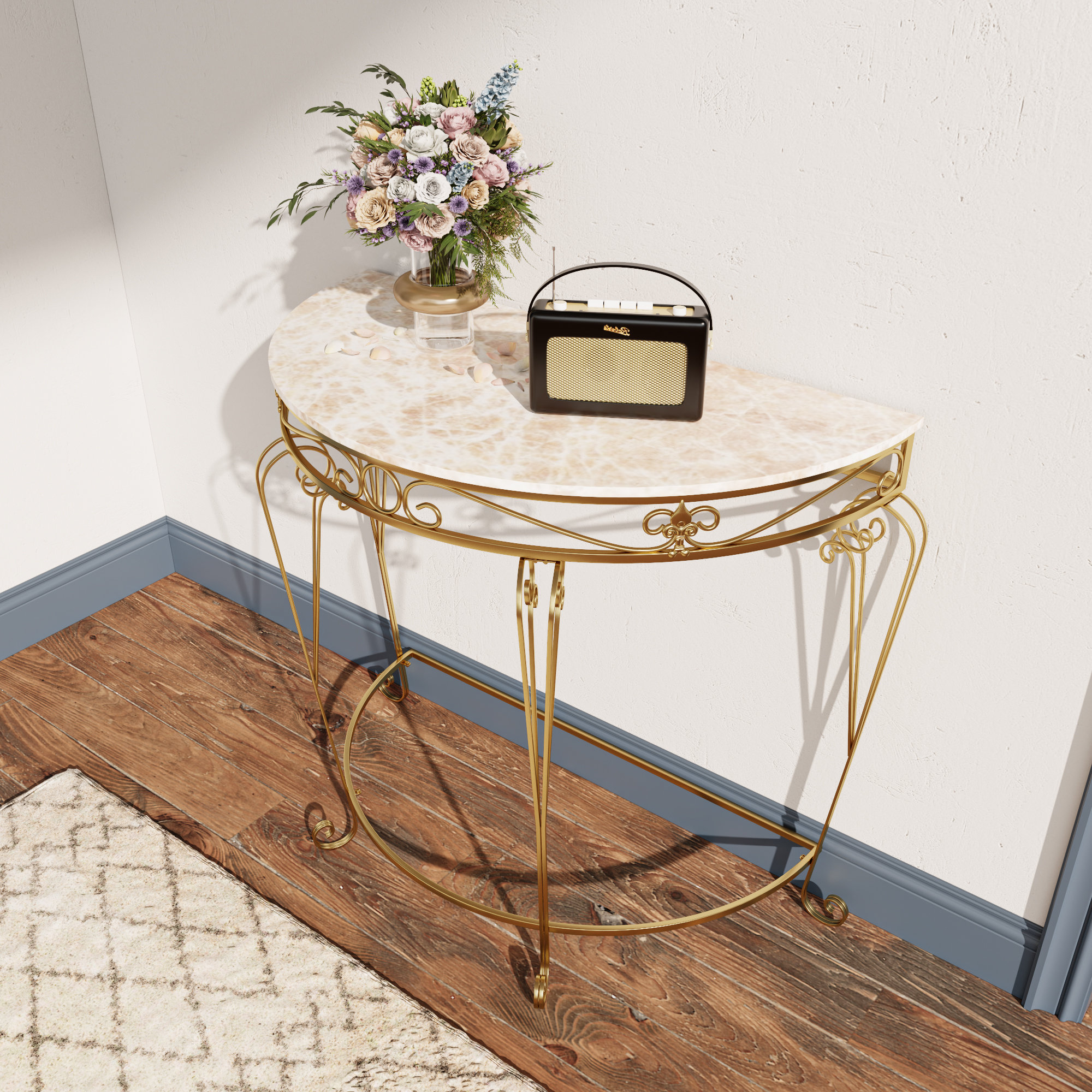 House of Hampton® 35“Console Table with Half Moon Shape | Wayfair