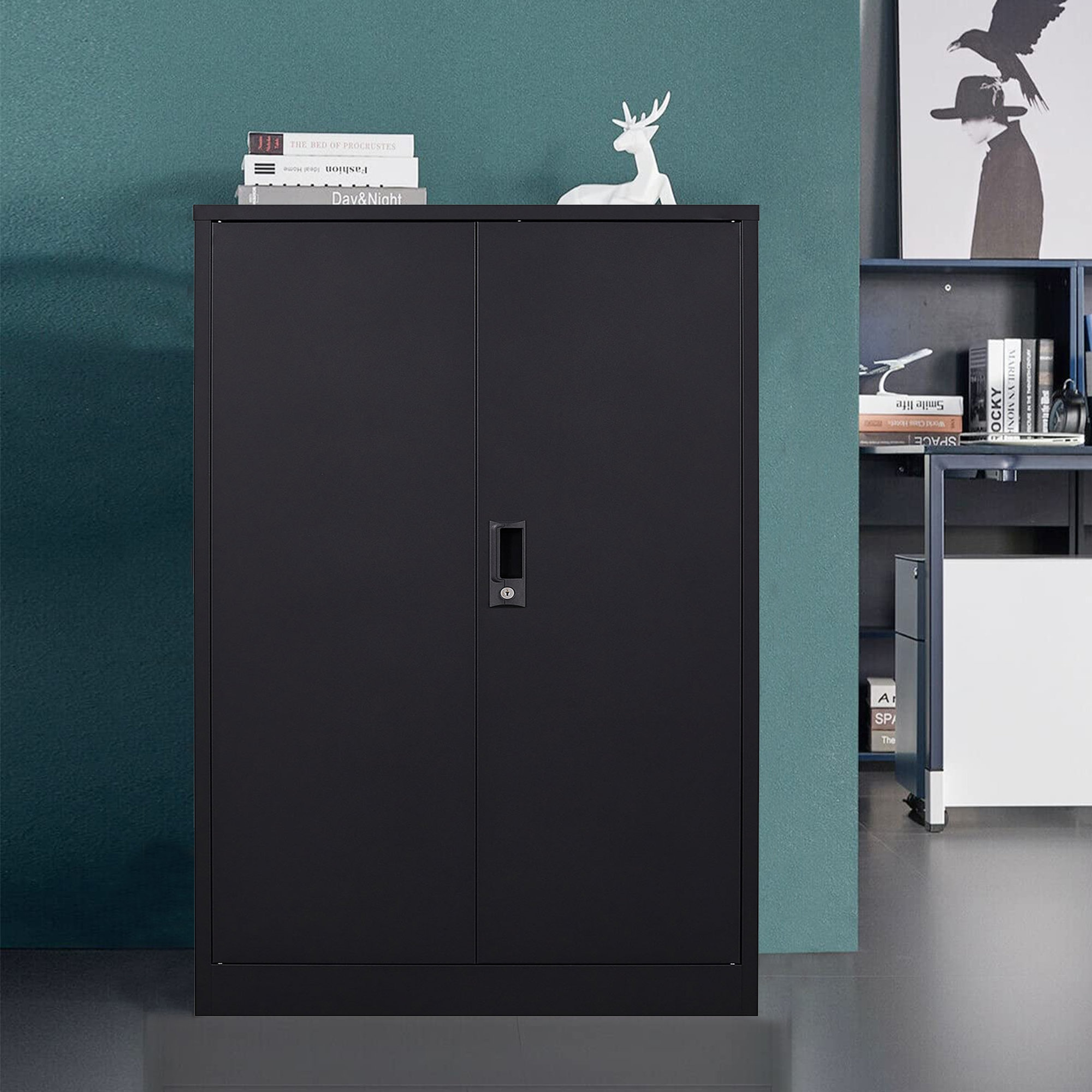 Inbox Zero Kristinu 2 - Shelf Storage Cabinet | Wayfair