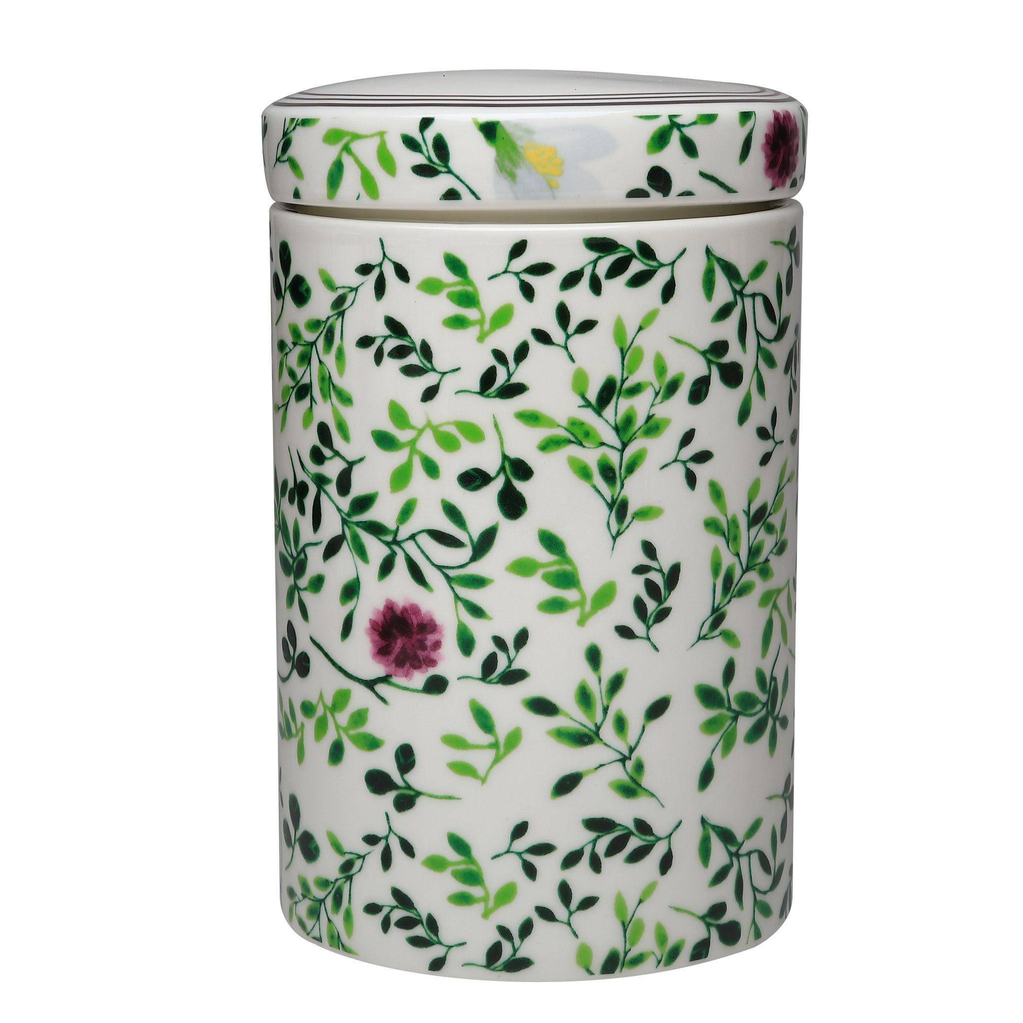 Grace's Tea Ware Green Leaves Porcelain 1.03 qt. Kitchen Canister | Wayfair