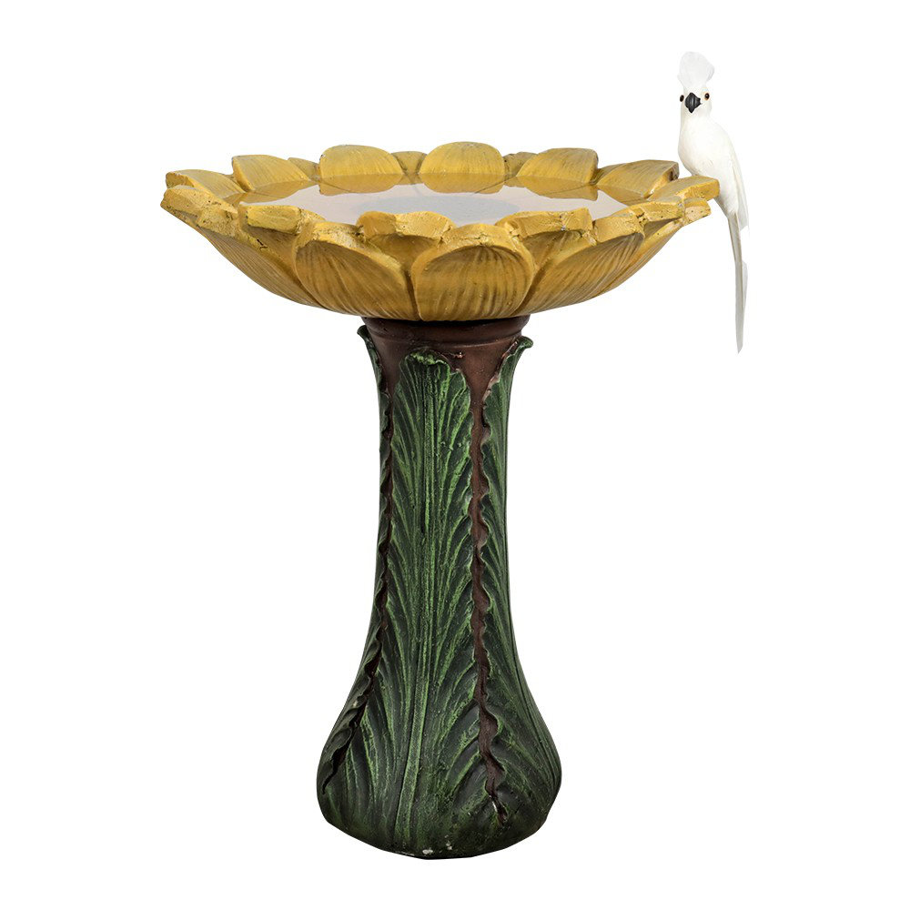 SunJet 24.4" Tall Outdoor Concrete Sunflower Bird Bath & Reviews | Wayfair