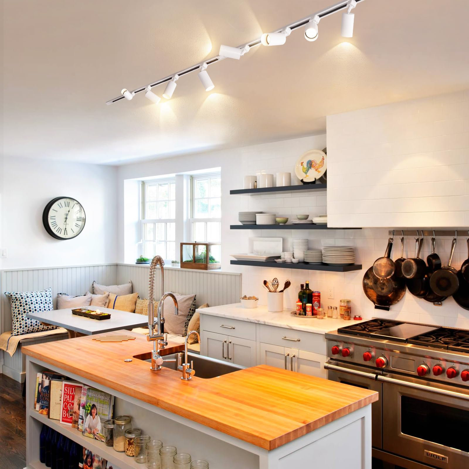 BLASIVE Plug In Track Lighting With Power Cord 8-Light GU10 Track ...