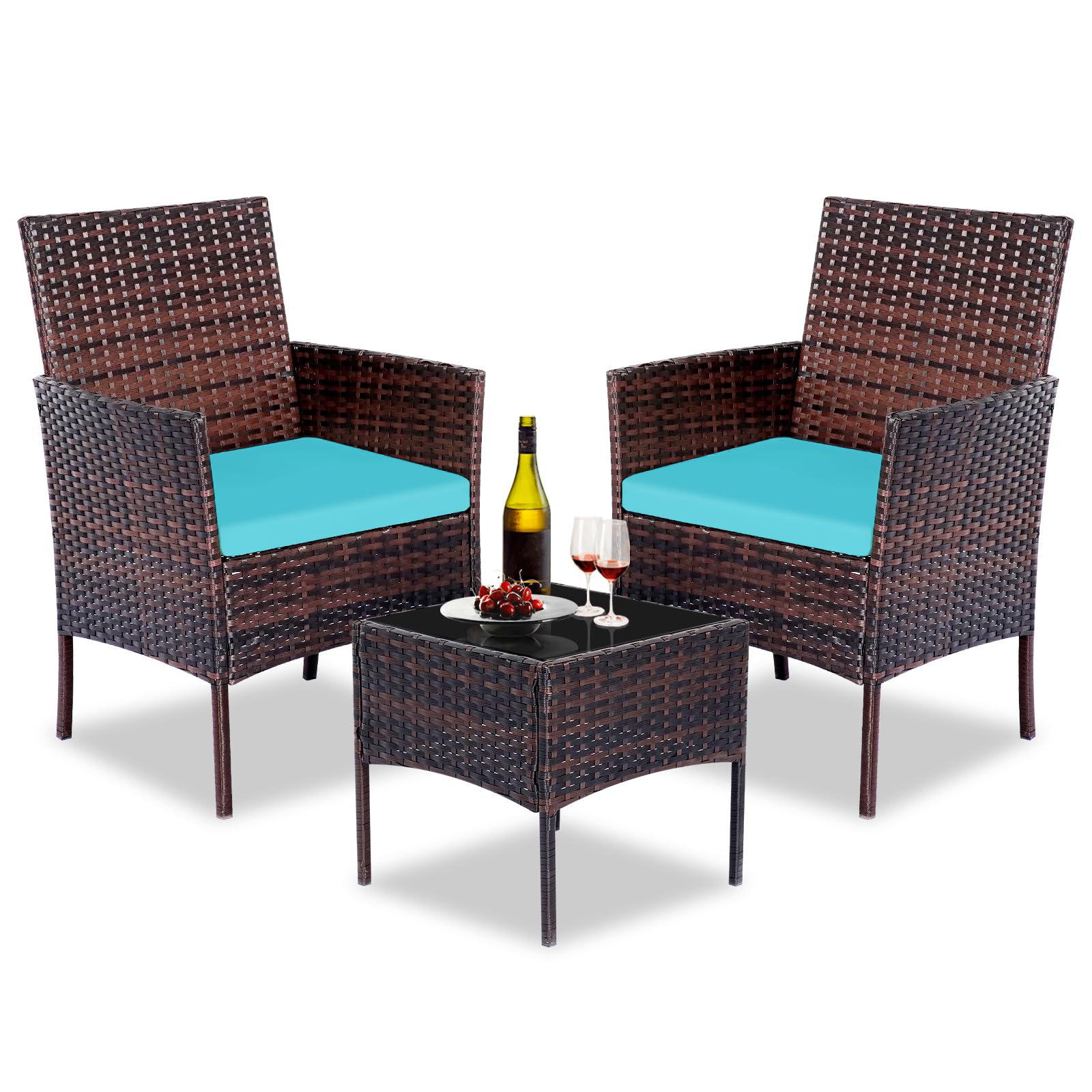 Bay Isle Home™ PAIQIAN Patio Furniture Set 3 Pieces All-weather Chairs ...