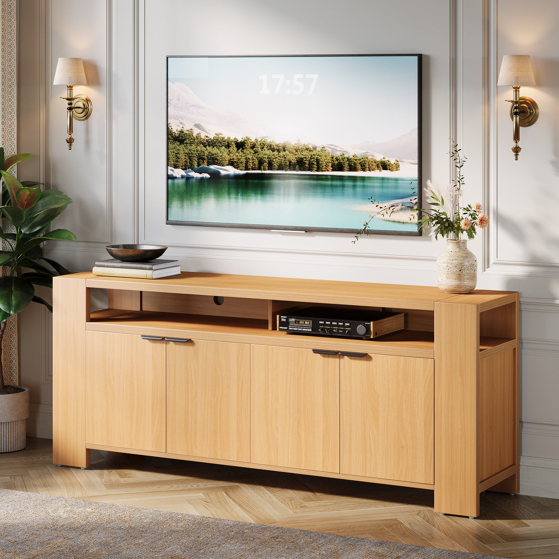 George Oliver Modern TV Stand for 75-Inch TV | Wayfair