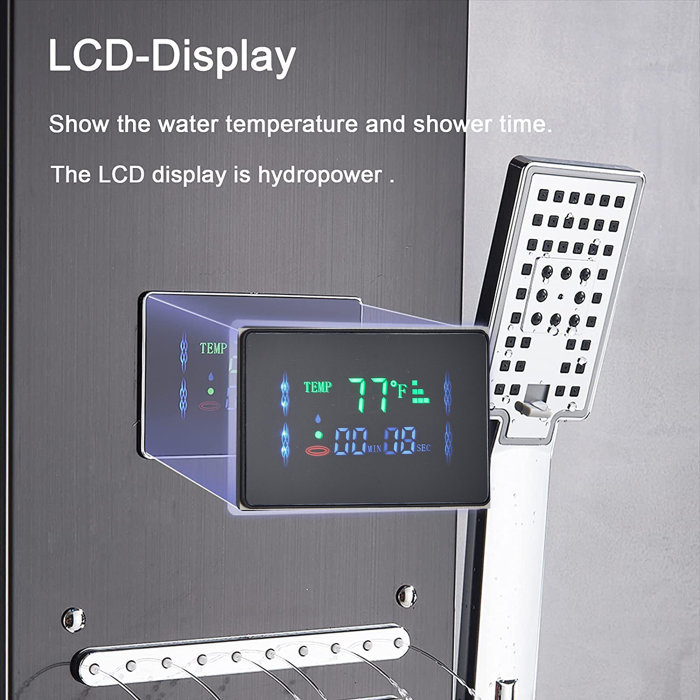 Senlesen 43.7'' Shower Panel with Fixed Shower Head | Wayfair