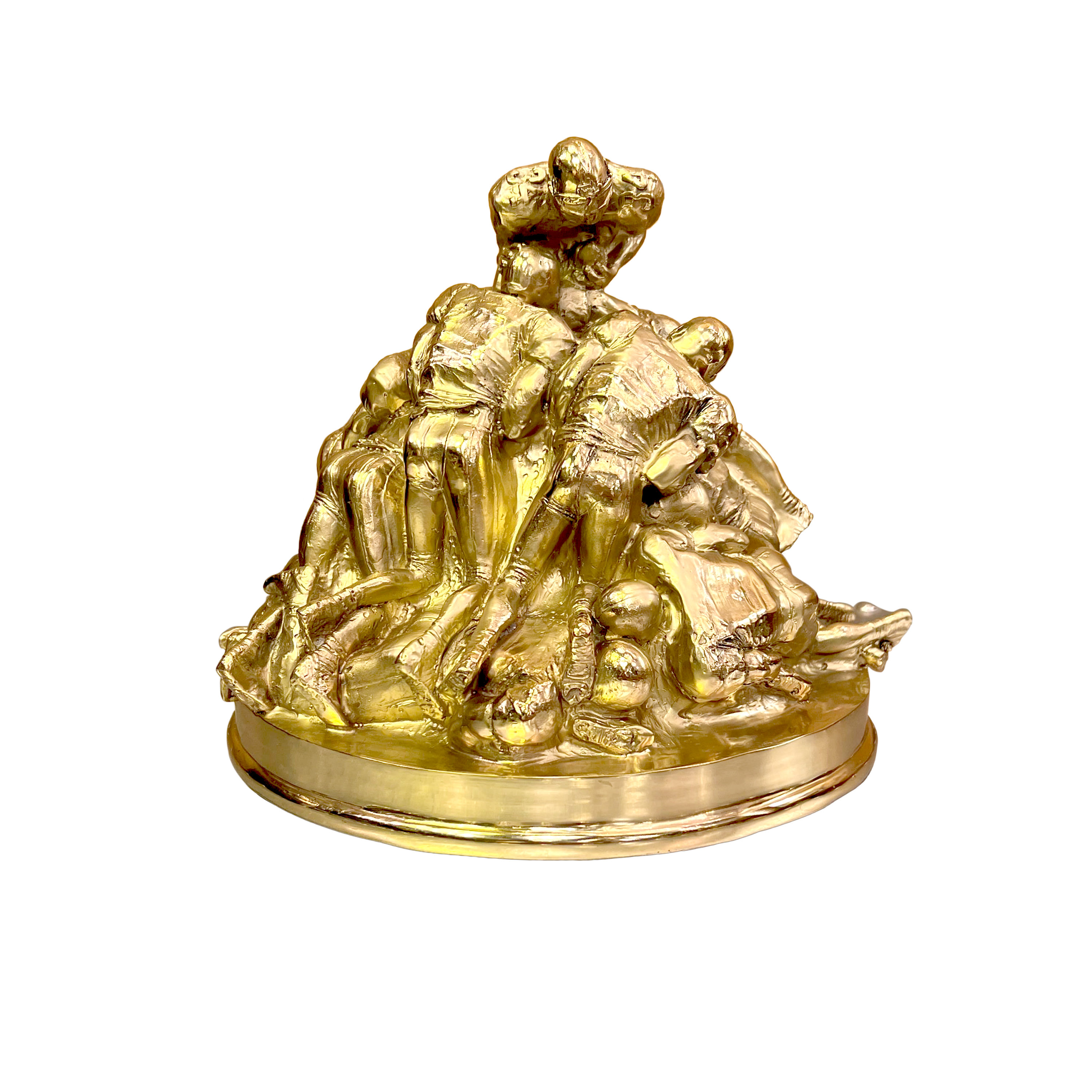 Everly Quinn Golden Football Players Sculpture – A Rare Handmade ...